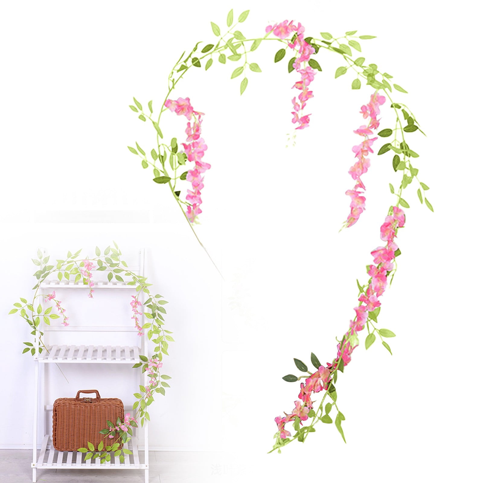 Artificial Wisteria Vine Garland 6.2Ft Hanging Flower Decor for Home ...