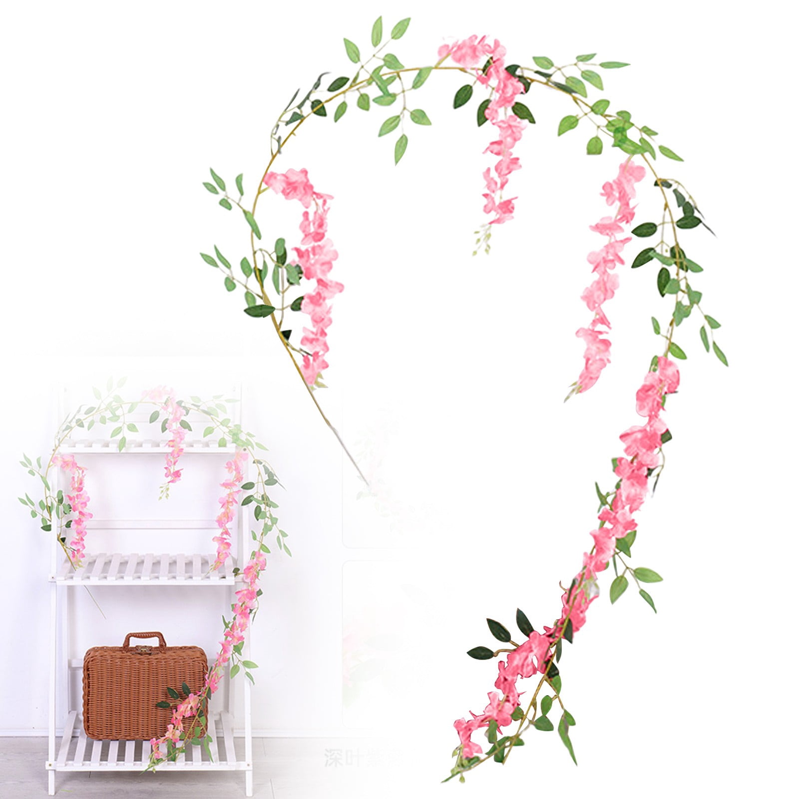 Artificial Wisteria Vine Garland 6.2Ft Hanging Flower Decor for Home ...