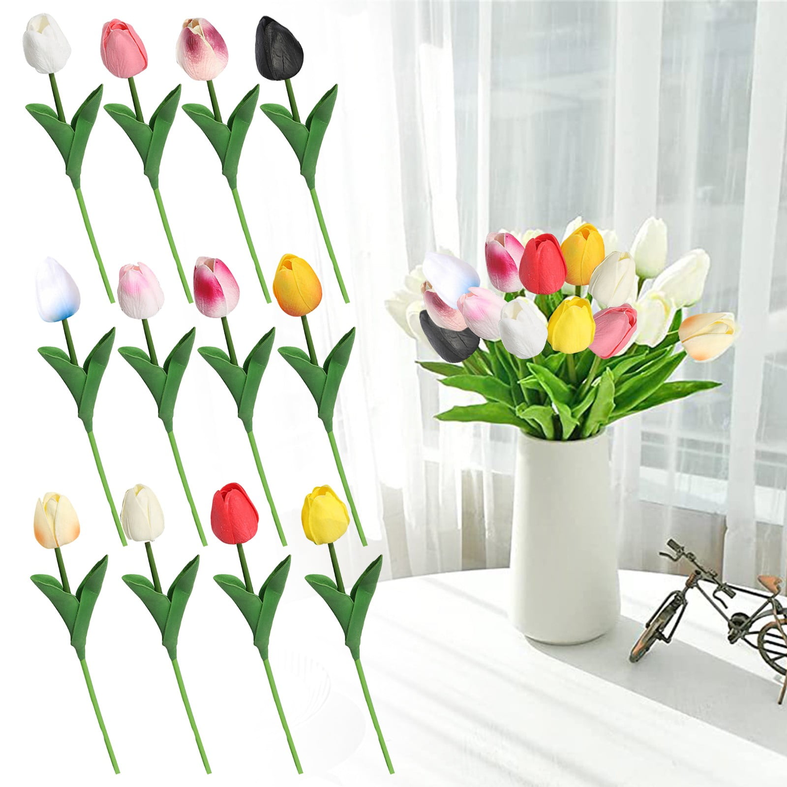 Artificial With Stems Flowers Realistic Natural Looking Leaves For ...