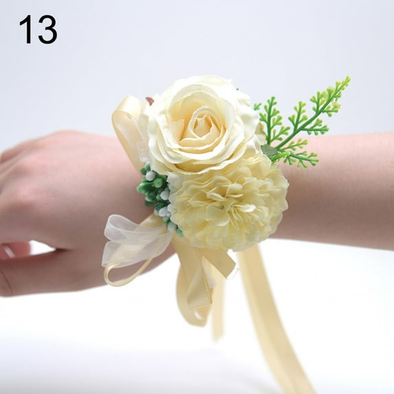 Artificial Wrist Flower Bridesmaid Bracelet Sisters Hand Flowers Prom ...