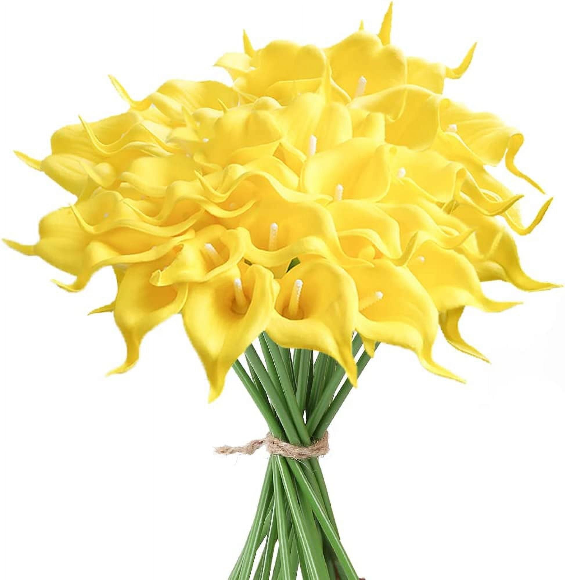 Artificial Yellow Flowers Yellow Calla Lily Artificial Flowers Bouuqet ...