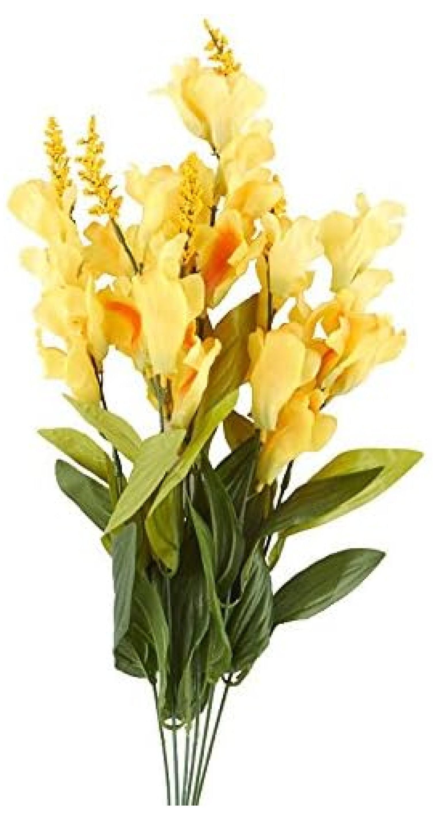 Artificial Yellow Snapdragon Silk Flower Bush - Sunshine Dragon Floral ...