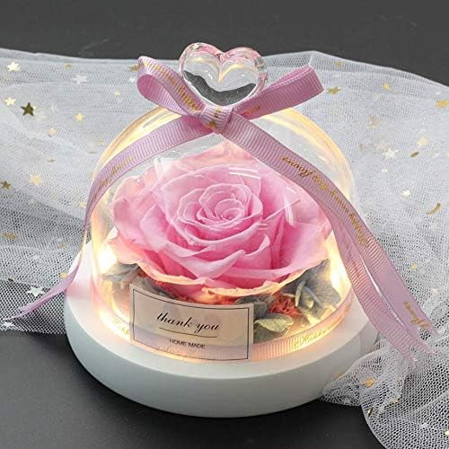Artificial and Dried Flower Real Roses in Flask Glass Dome Real Rose ...