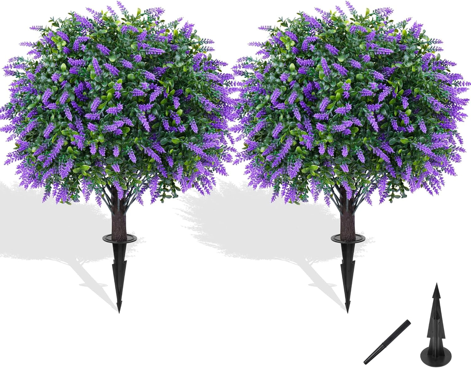 Artificial boxwood 27 inch lavender flower ball tree, artificial ...