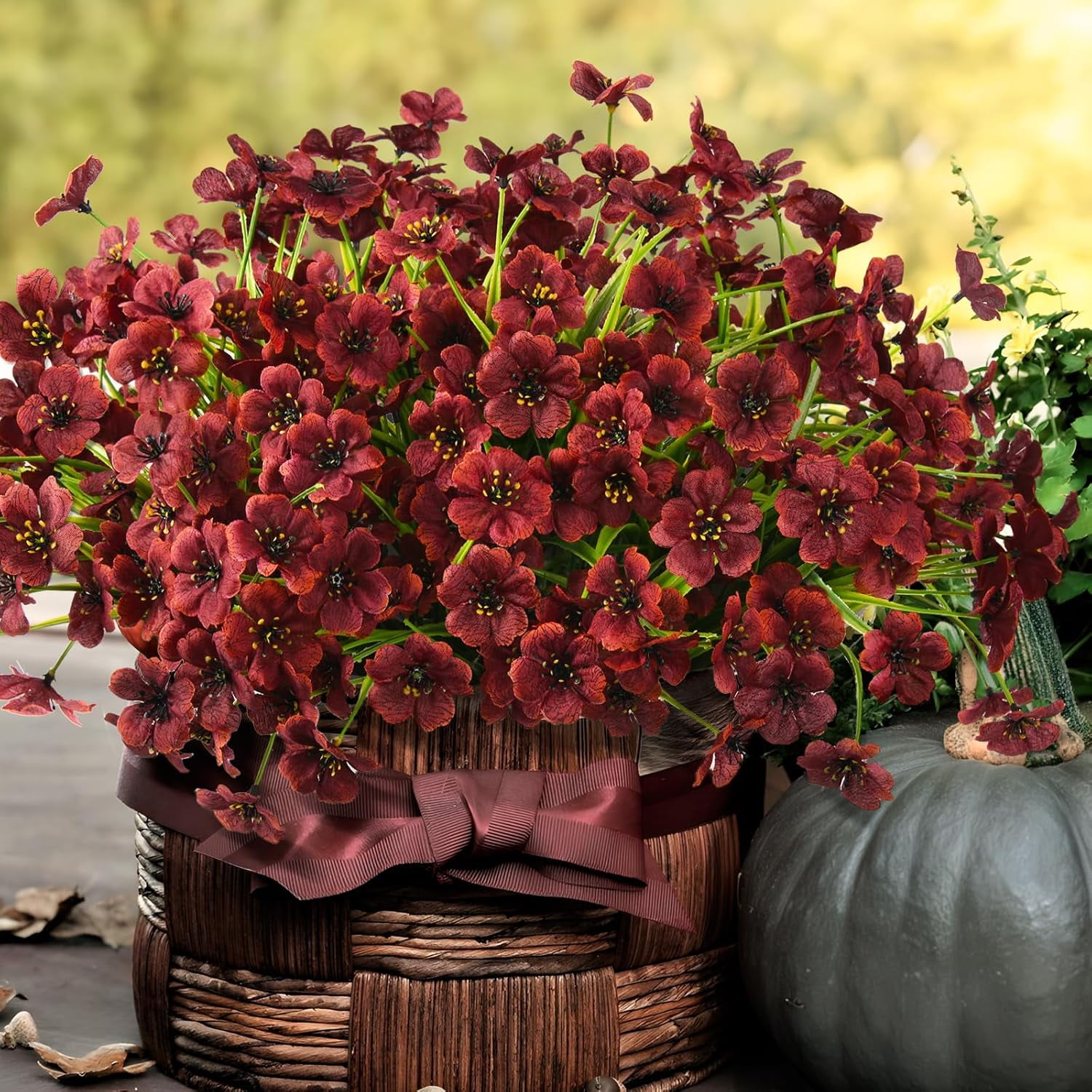 Artificial fake autumn plant flowers are suitable for outdoor ...