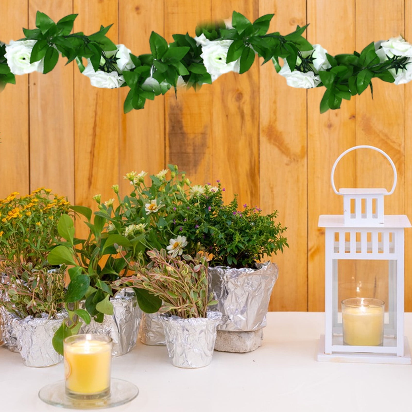 Artificial flower garland, silk rose vines, 7.87ft long, wedding party ...