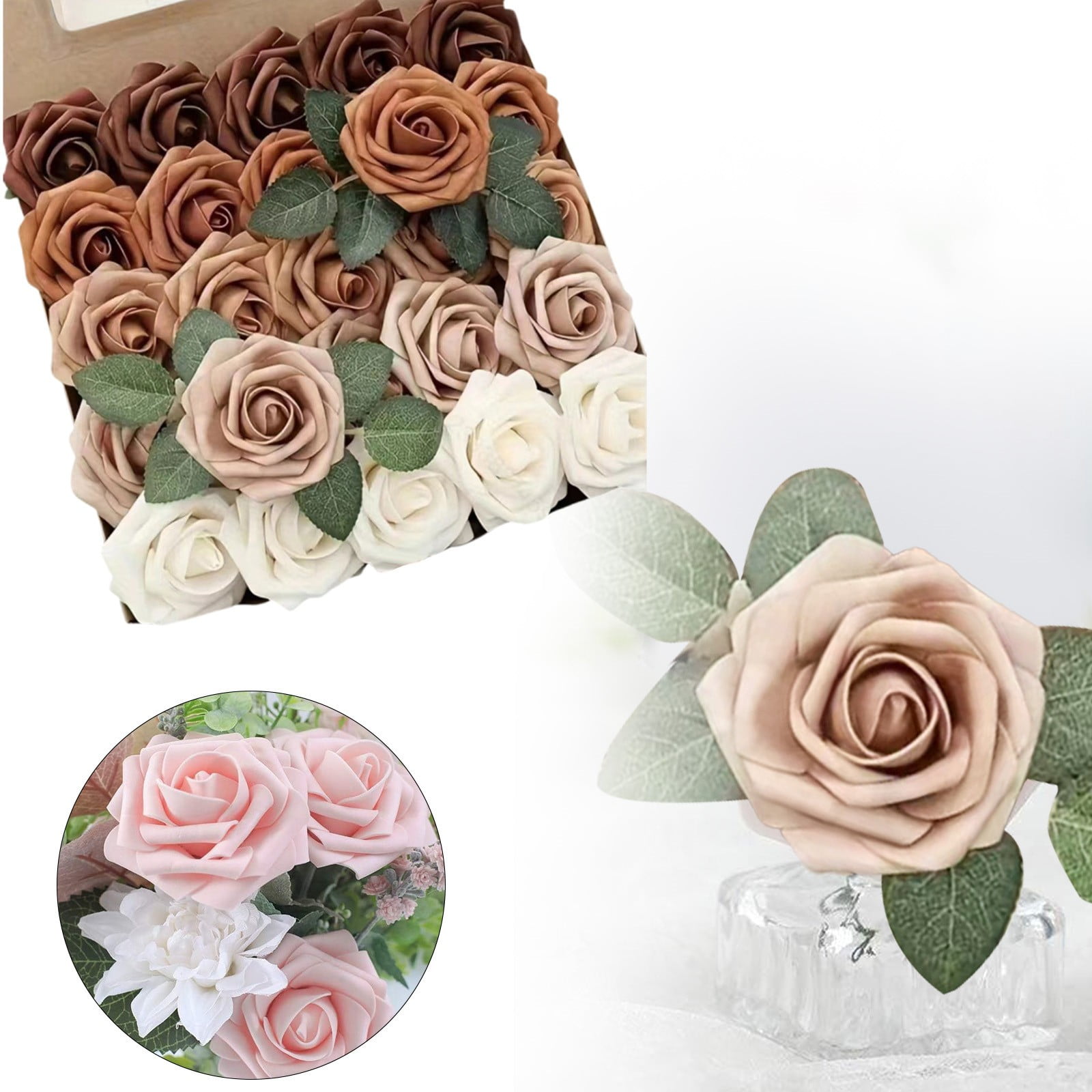 Artificial flowers Artificial Flowers 25pcs Real Looking Colors Foam ...