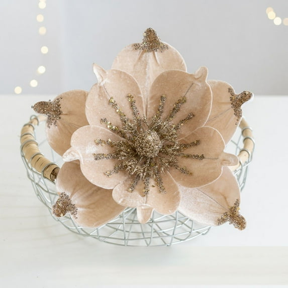 Artificial flowers for Faux Magnolia Flower Christmas Decorations ...