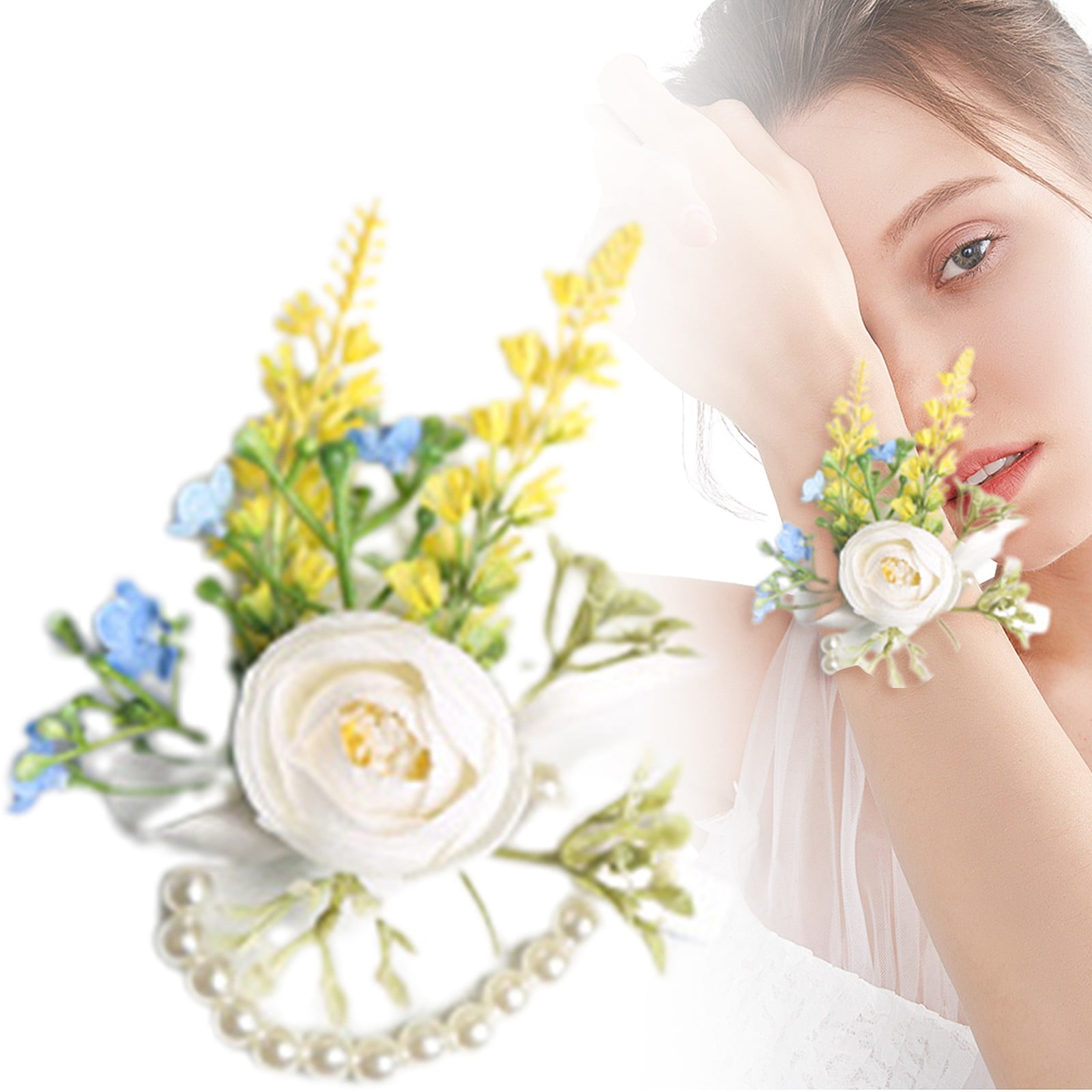 Artificial flowers,Wrist Flower Set Artificial Hand Flower And ...