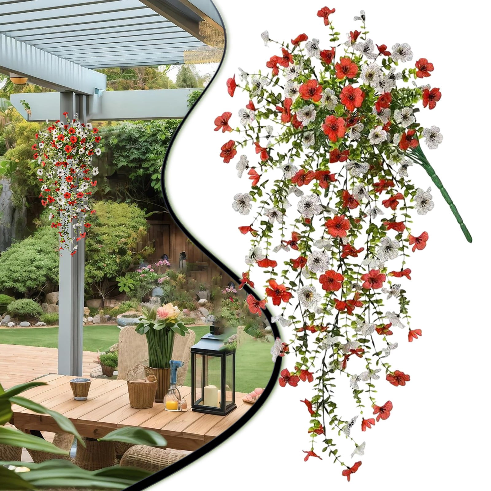 Artificial hanging flowers plants for outdoor fall decoration, look ...