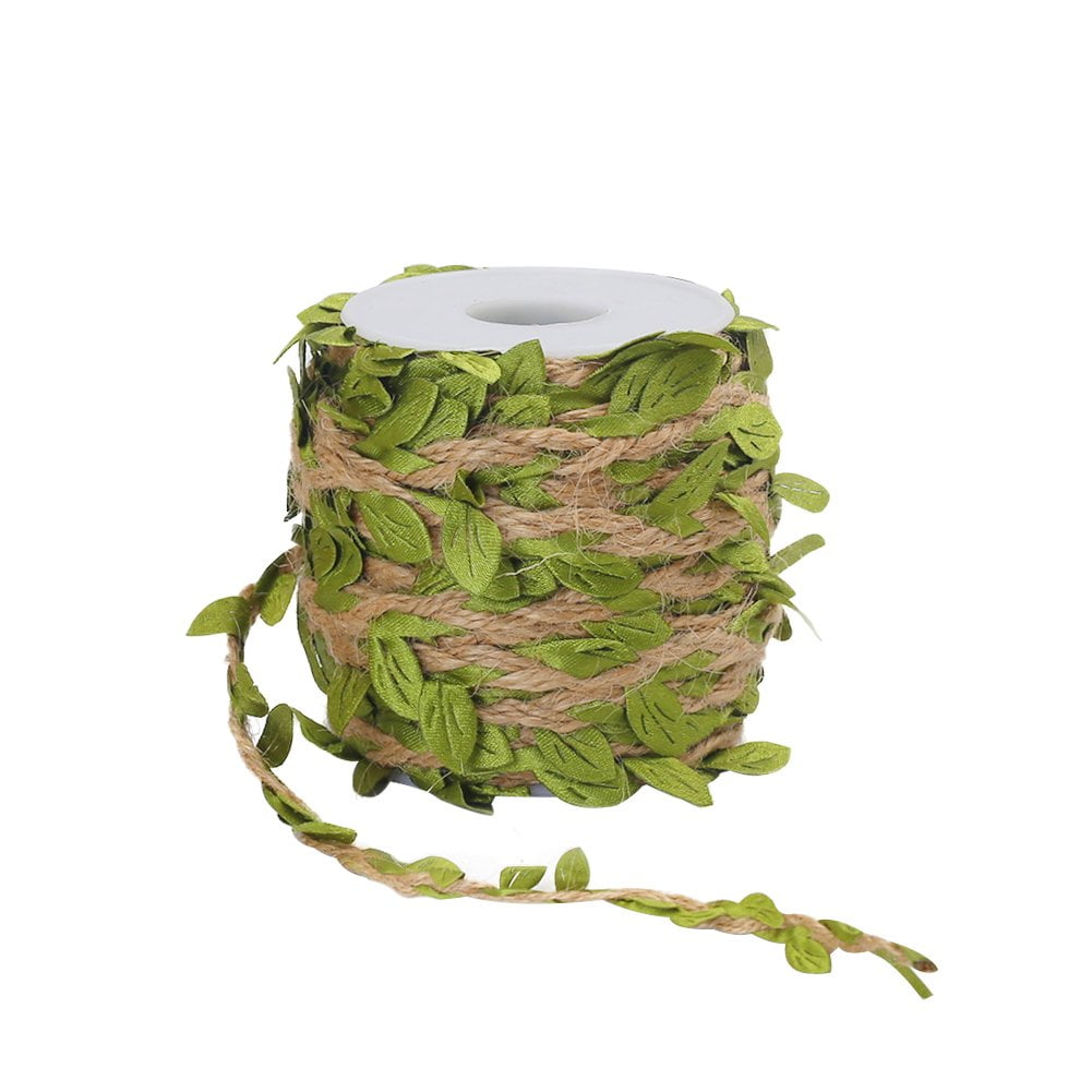Artificial leaf ribbon, 66 feet jute twine with vine leaves for wedding ...