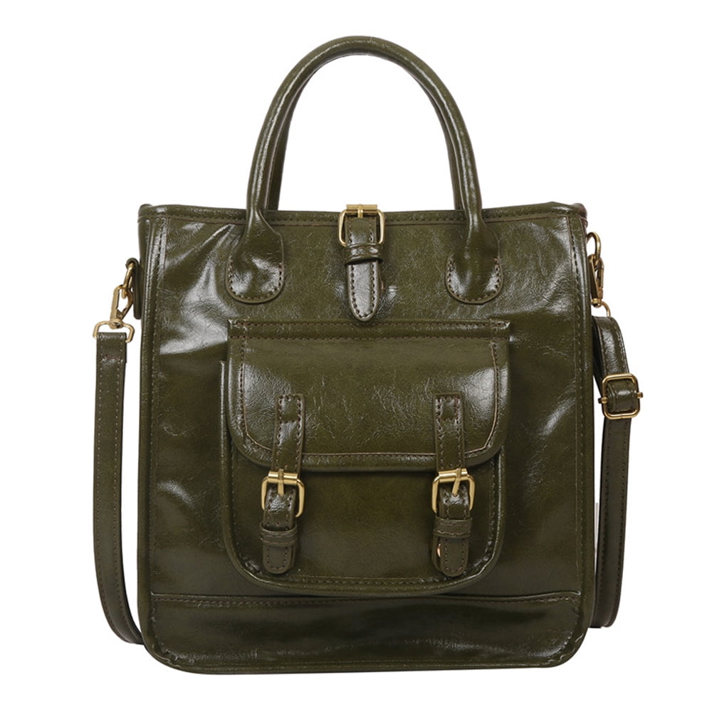 Artificial leather bag slung soft tote bag for students, commuter ...