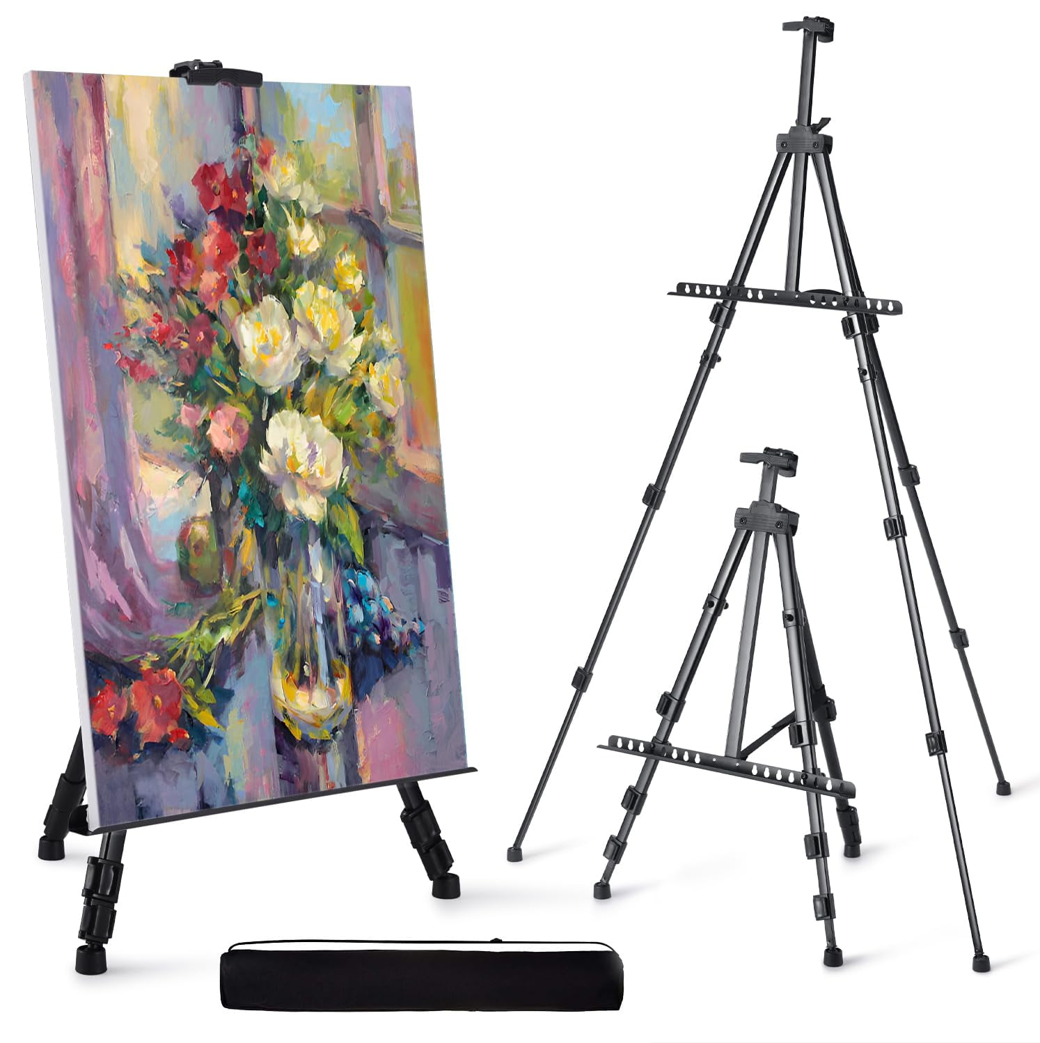 Artify Easel for Painting, Double-Tier Easel Stand, Adjustable Height ...