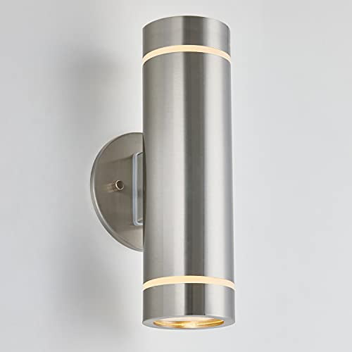 Artika C7 Modern Outdoor/Indoor Wall Light, Stainless Steel Finish ...
