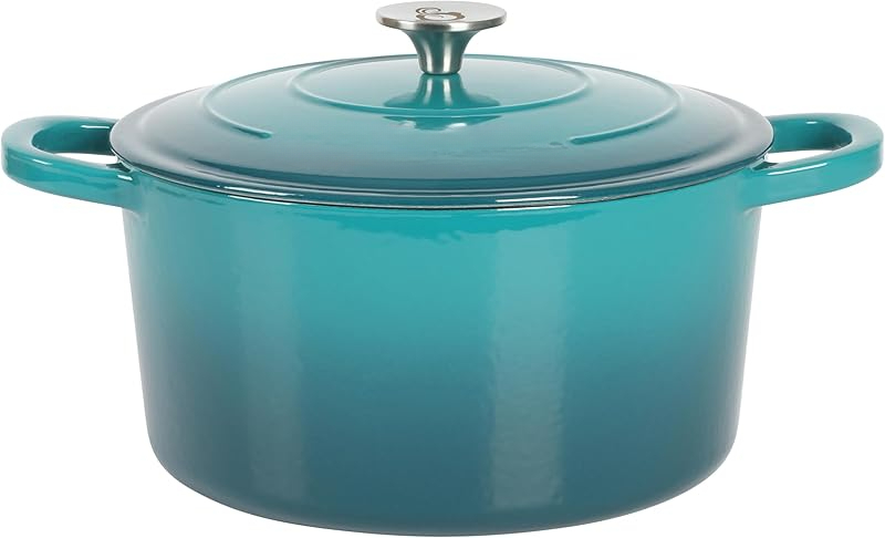 Artisan 6-Quart Round European Enameled Cast Iron Dutch Oven Pot With ...