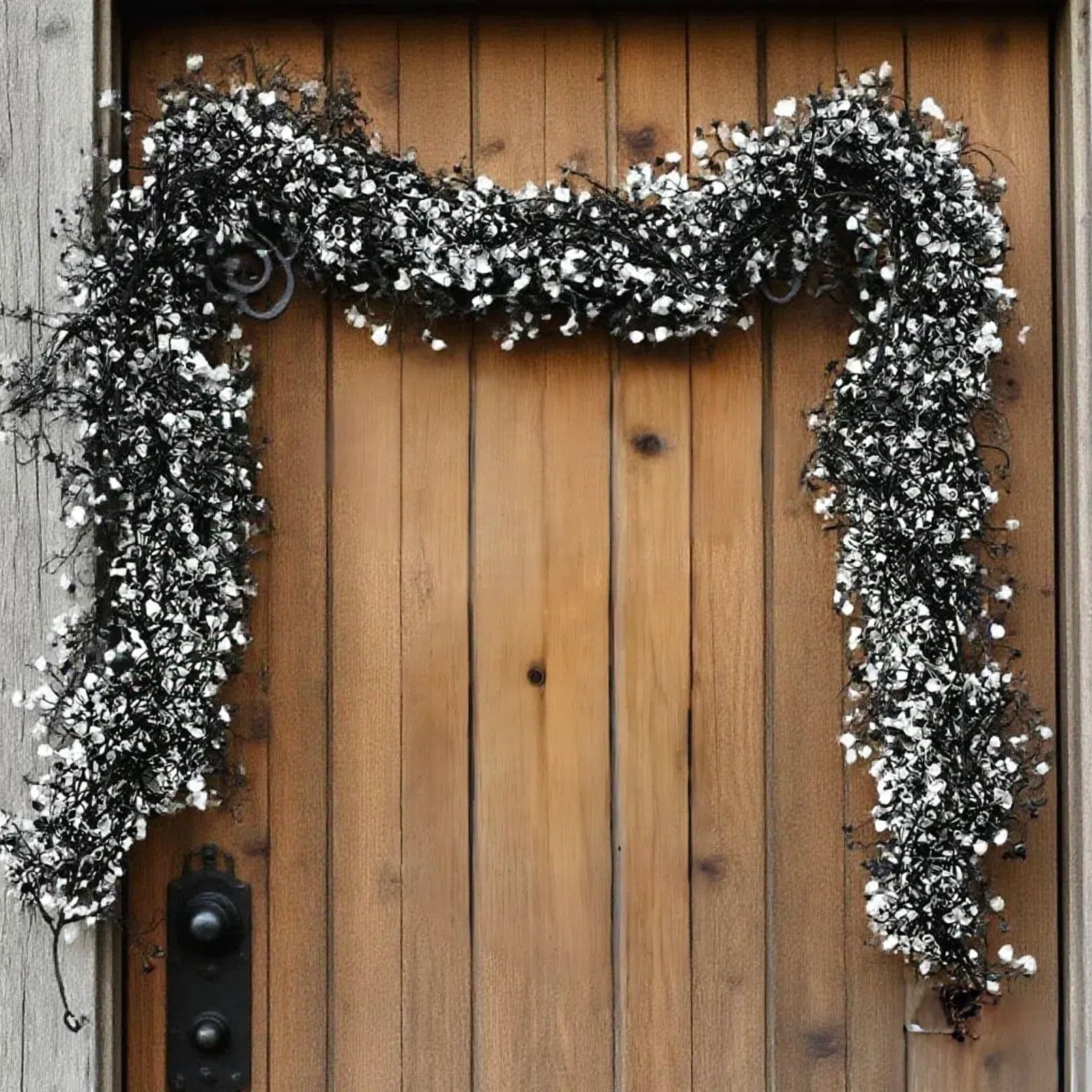 Artisan Crafted Black Halloween Wreath - Curling Botanical Vines and ...