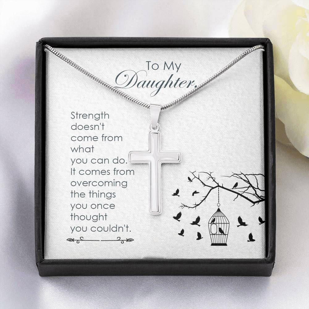 Artisan Crafted Cross Necklace Mom Gift For Daughter You Can Overcome ...