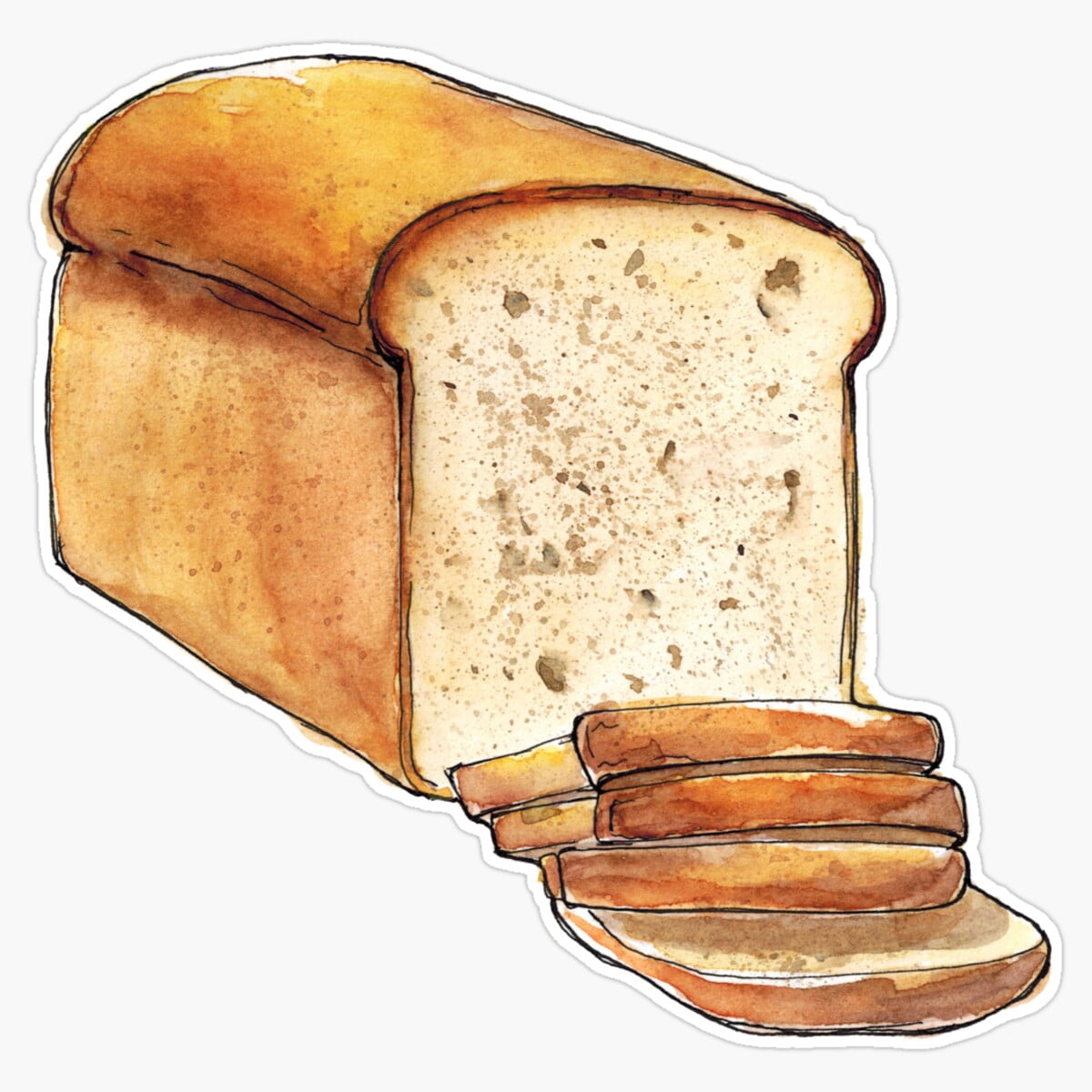 Artisan Crusty Fresh Baked Bread Loaf Sliced Wheat Bakery Graphic Decal ...