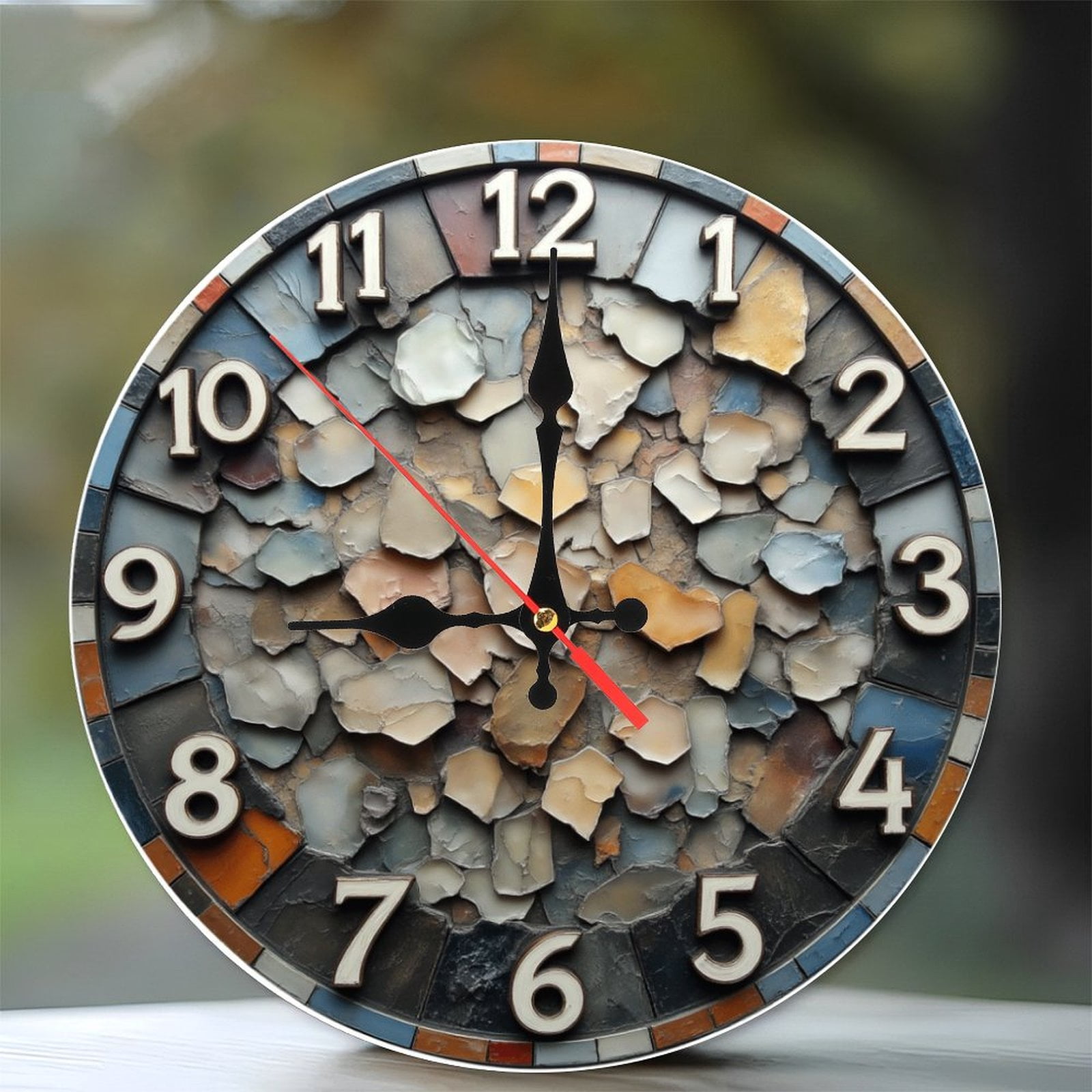 Artisan Decorative Wall Clock Unique Design 10-Inch Silent Wooden Wall ...