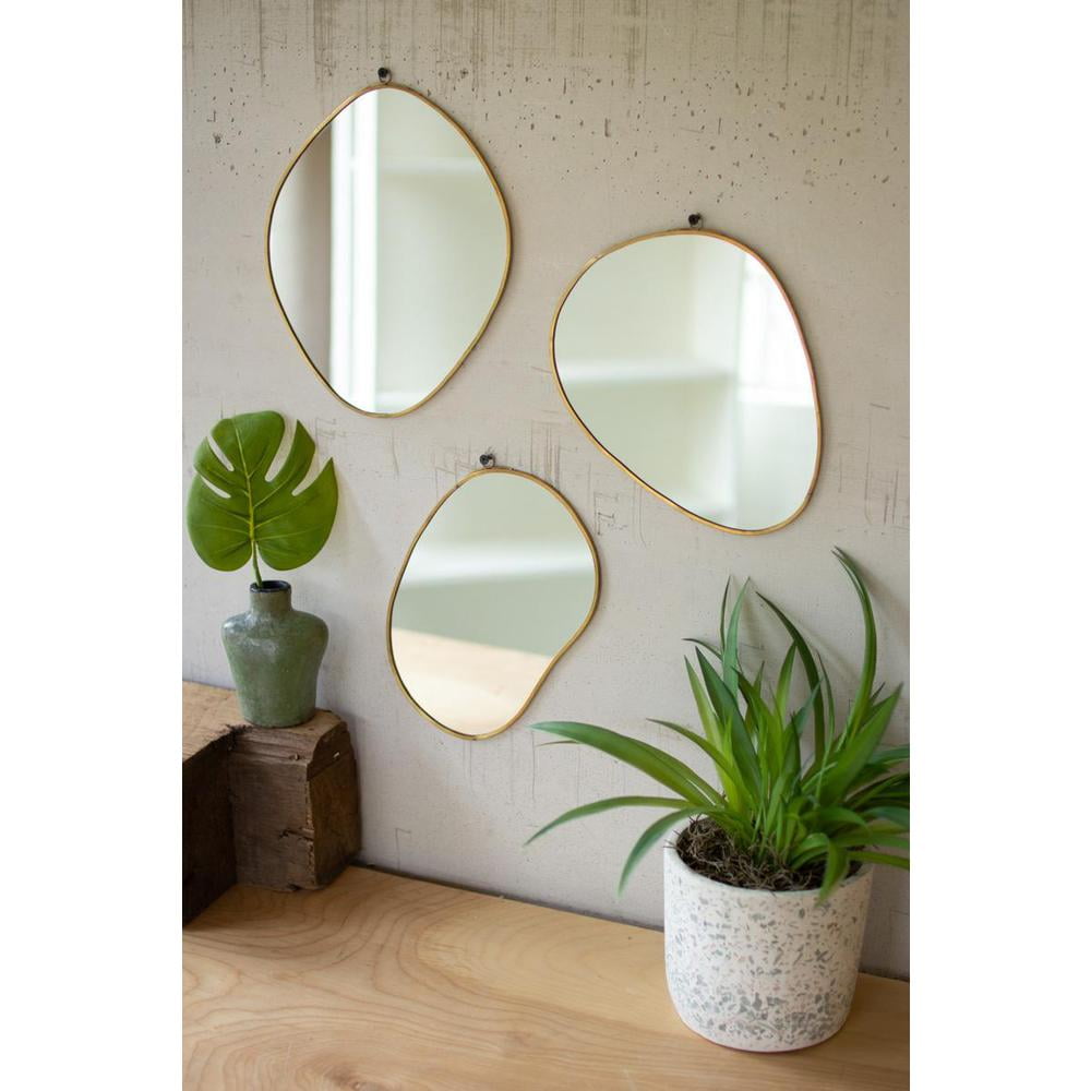 Artisan Design/Veracity Set Of Three Brass Framed Organic Shaped ...