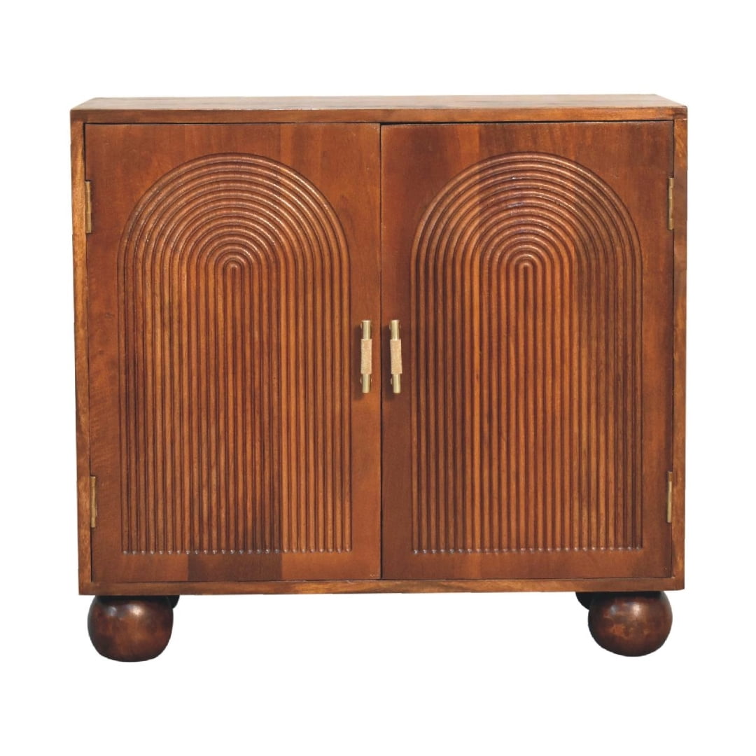 Artisan Furniture Solid Wood Chestnut Carved Ball Cabinet - Walmart.com