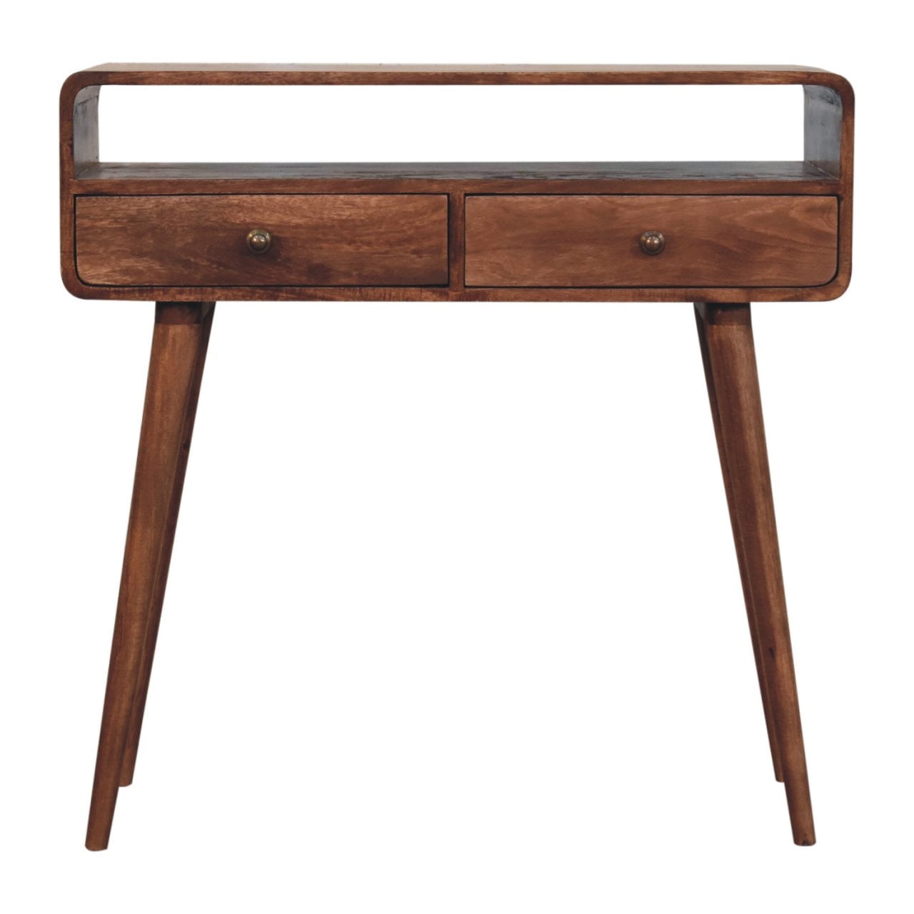 Artisan Furniture Solid Wood Curved Honey Caramel Console Table ...