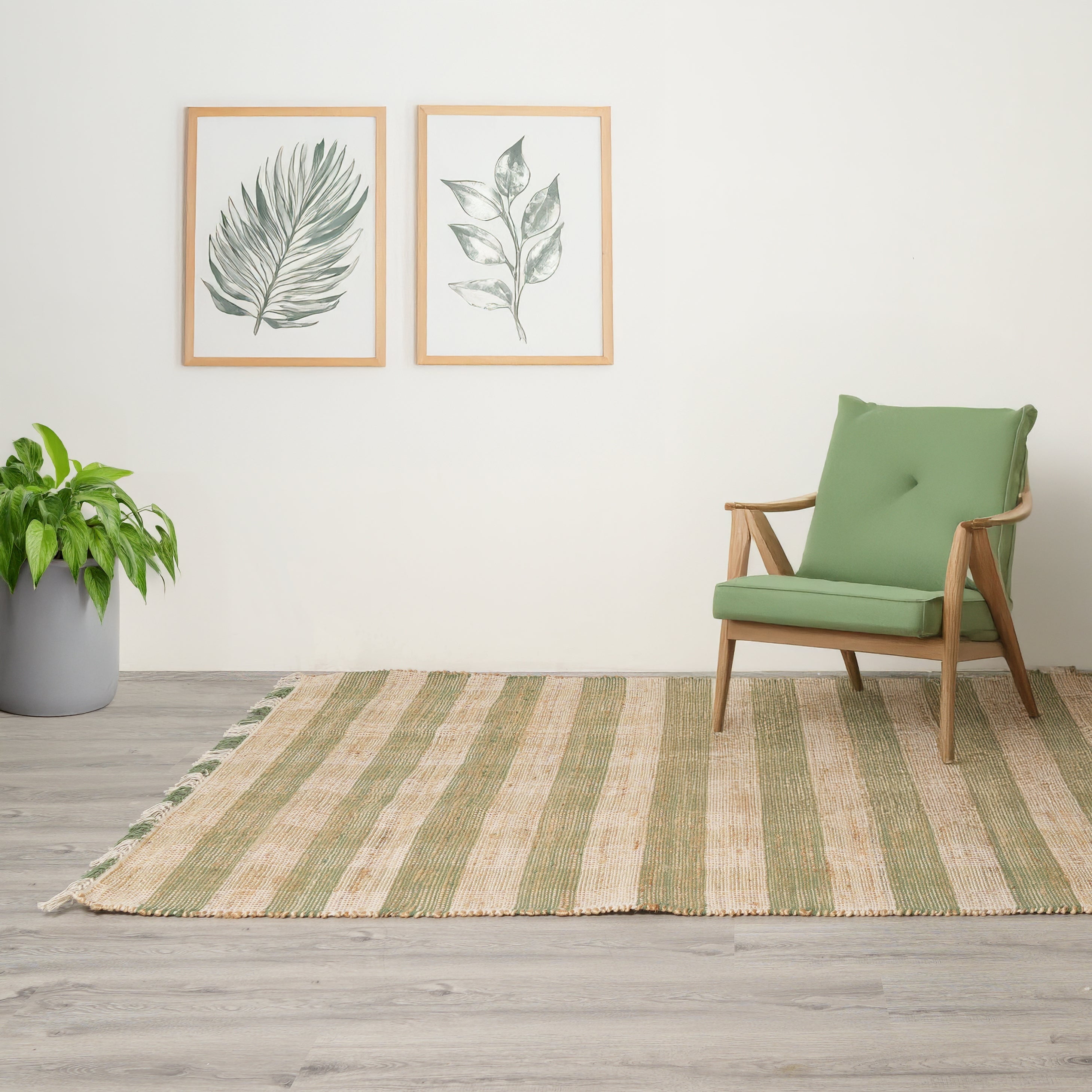 Artisan Hand Woven Jute & Cotton Green Plaid Rug-8X10 ft - Walmart.com