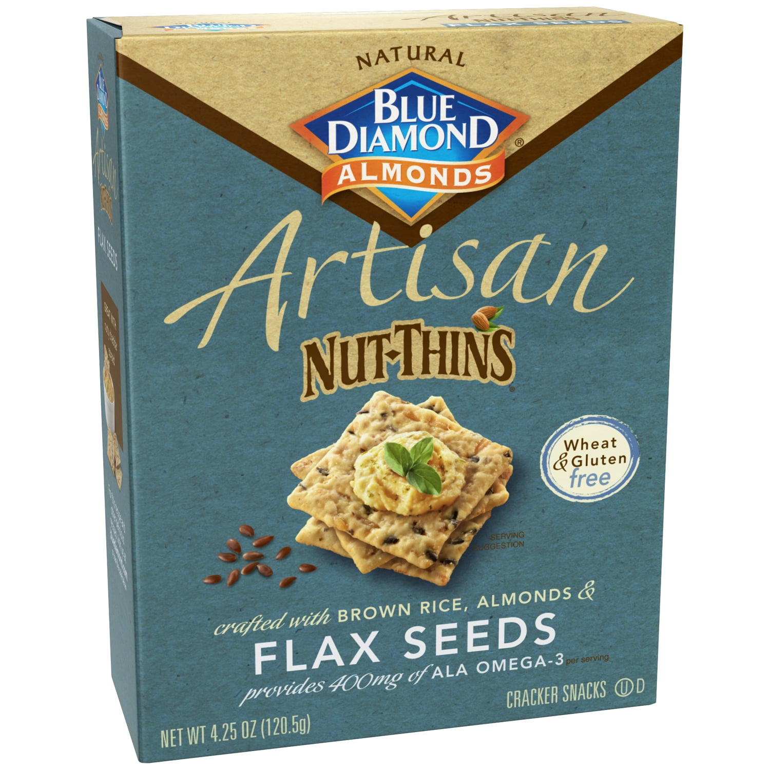 Blue Diamond Almonds, Healthy Made Artisan Flax Seed Nut Thins, Crunchy ...