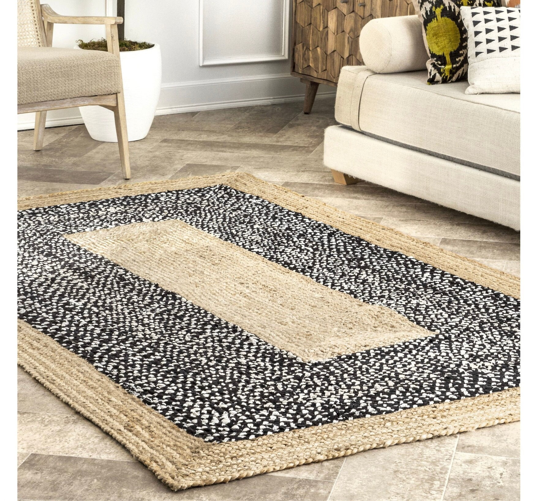 Artisan Texture: Handmade Jute Chindi Rug , Area Rug , Jute Braided Rug ...
