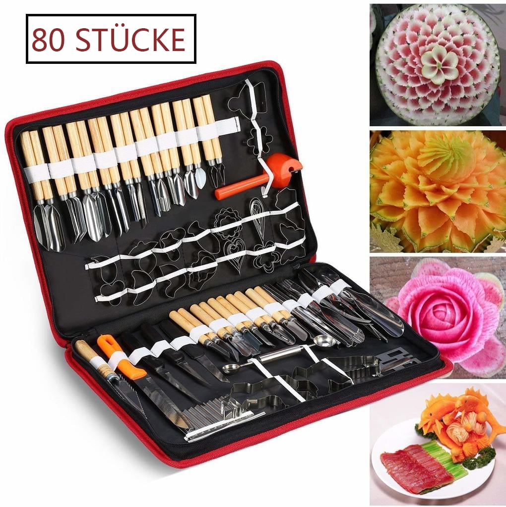 Artisan's Dream: 80-Piece Decorative Cutting Tools, Portable Vegetable ...