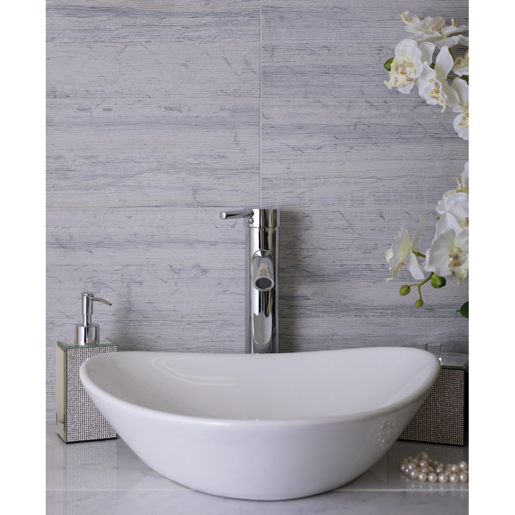 Artisana 3x12 in. Gray Textured Limestone Etched Linear Wave Elongated ...