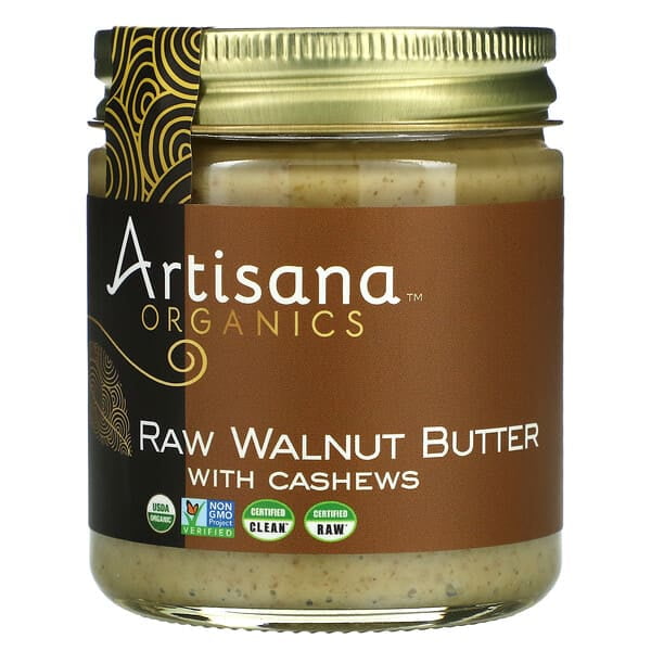 Artisana, Organics, Raw Walnut Butter with Cashews, 8 oz Pack of 3 ...