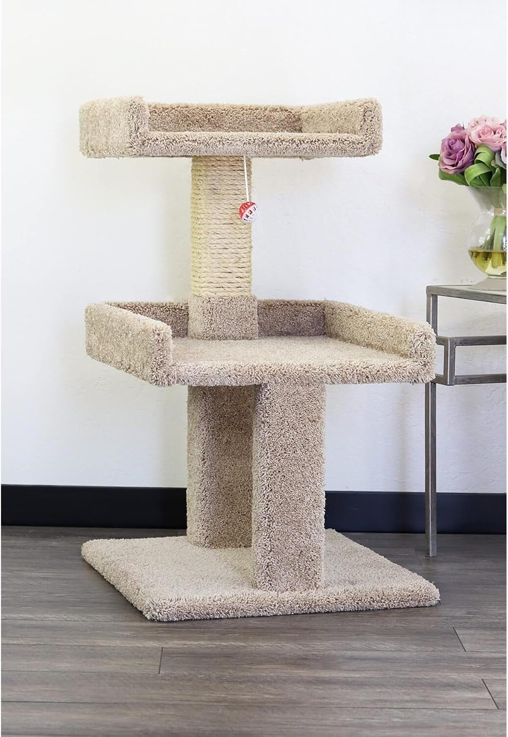 Artisanal Abode Spacious Cat Tree Perch for Large Cats, Durable Carpet ...
