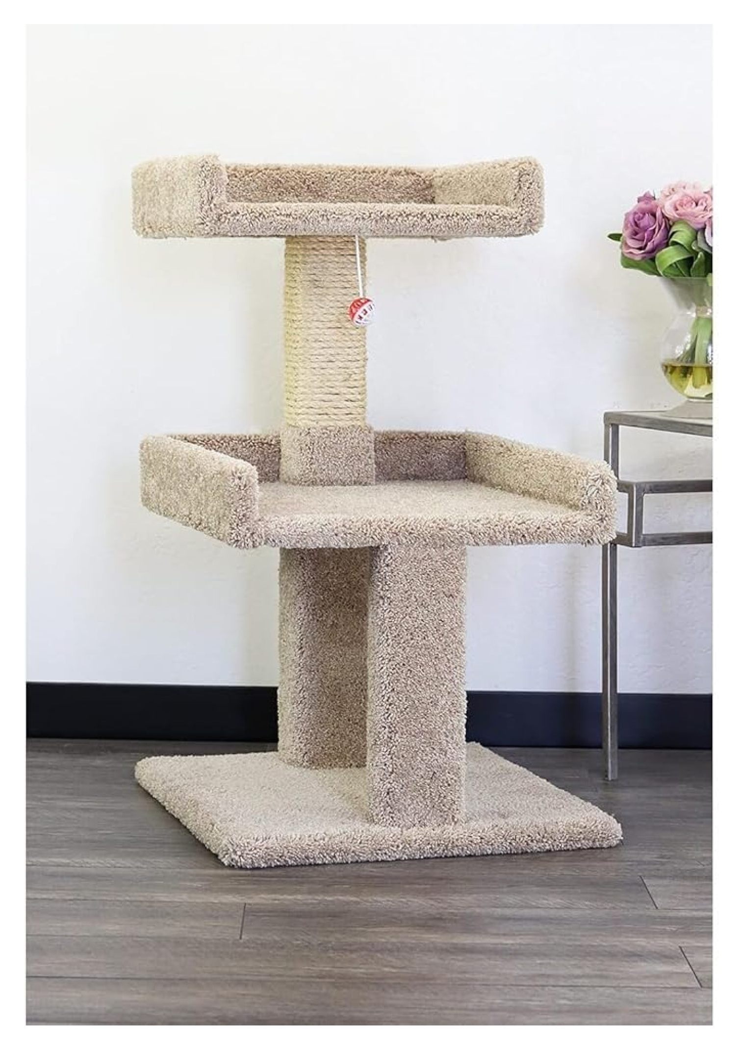 Artisanal Abode Spacious Perch for Large Cats, Durable Carpet ...