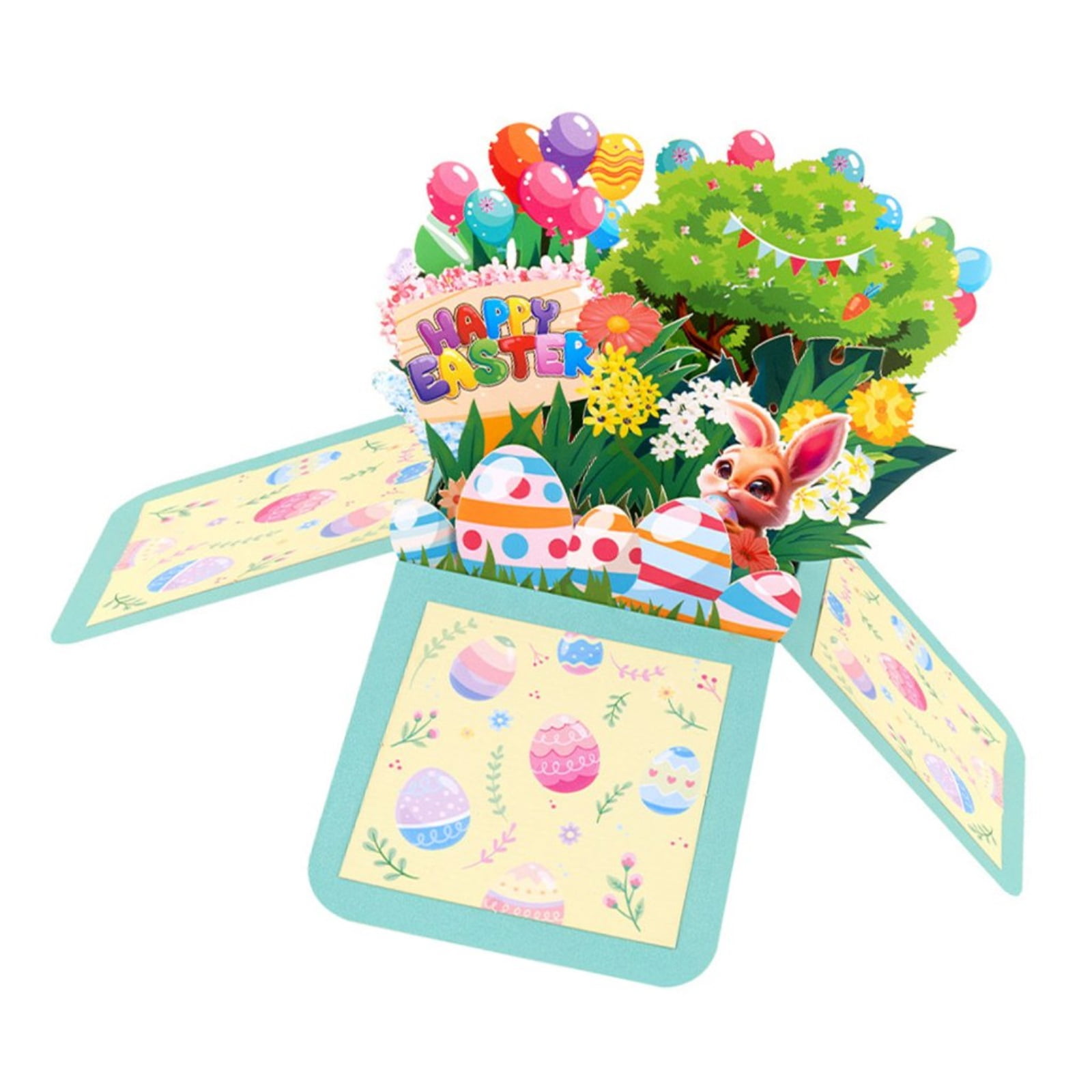 Artisanal Crafted Easters Celebration Card 3D Popup Eggs Tree Designs ...
