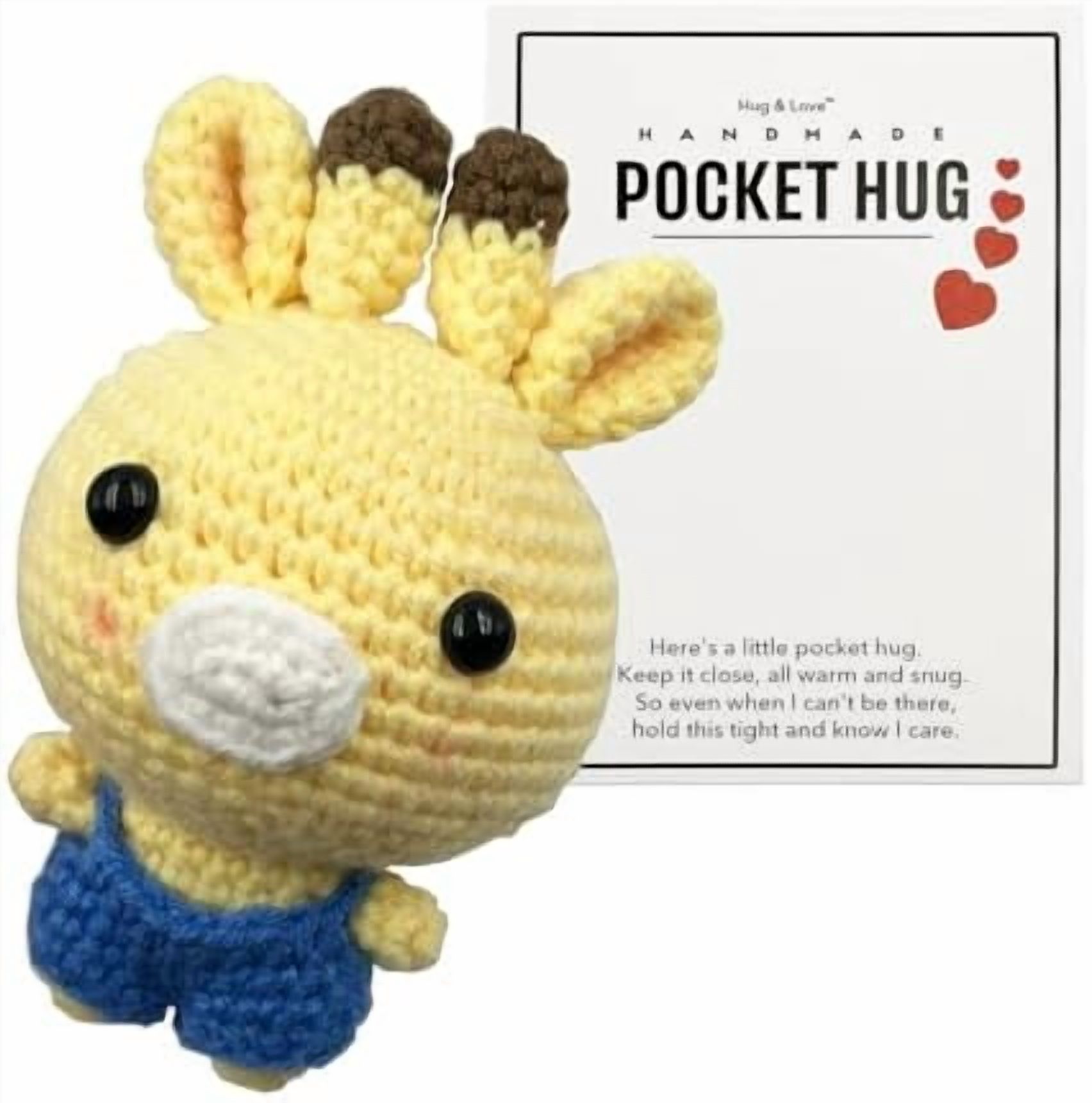 Artisanal Crochet Finished Poket Hug Token, Handmade Emotional Support ...