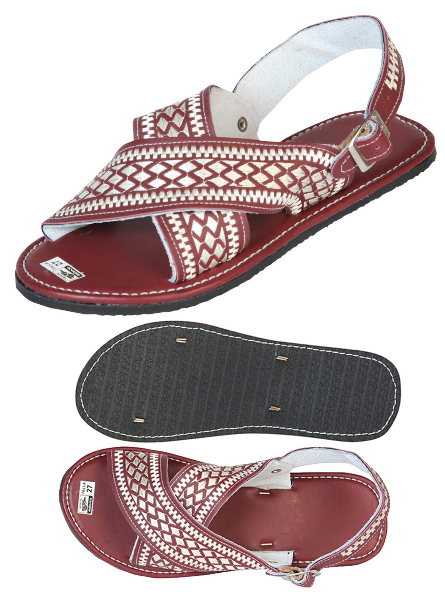 Artisanal Handmade Huarache - 50% leather and 50% Synthetic Grecas ...