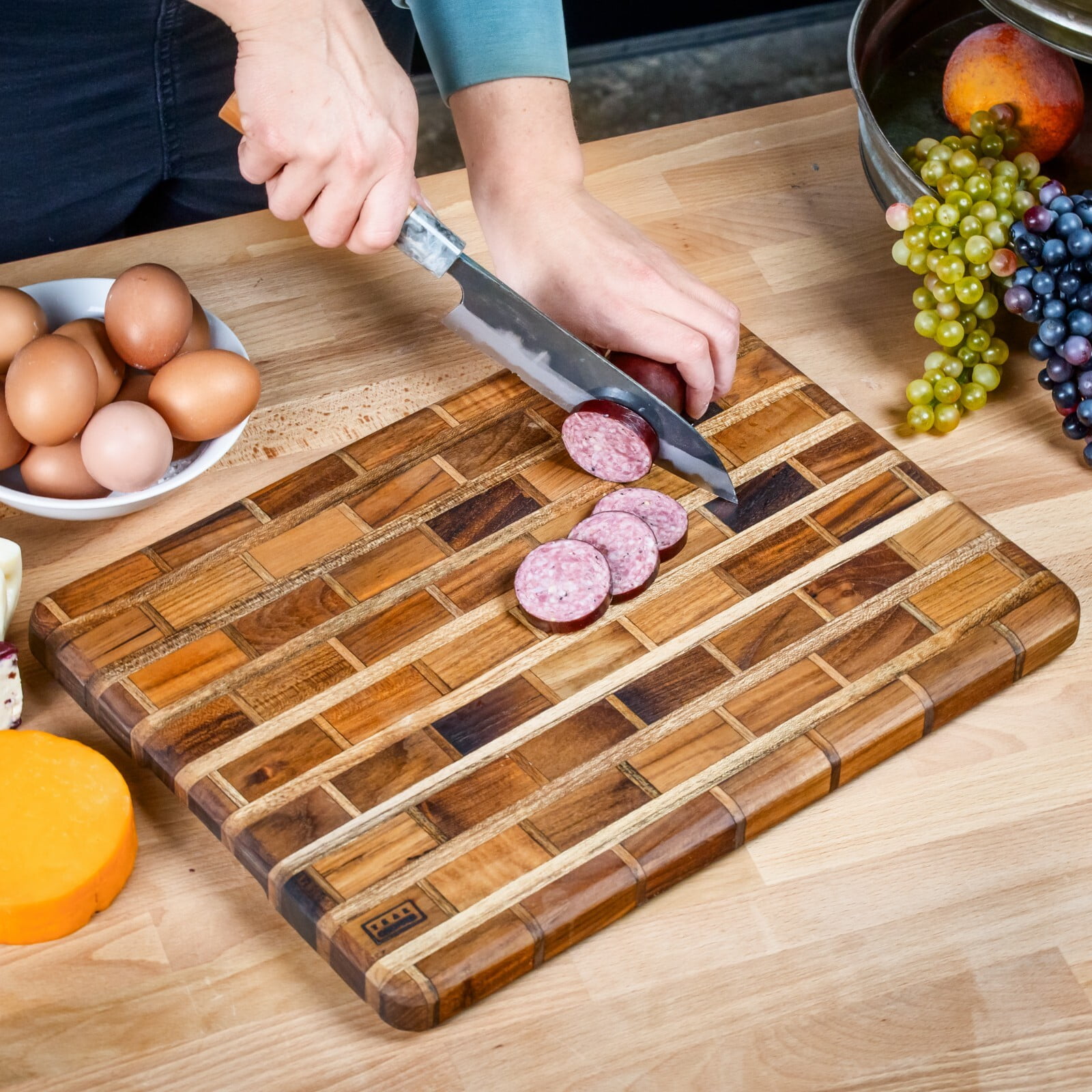 Artisanal Handmade Rustic-Style Teak Charcuterie, Cutting, Cheese ...