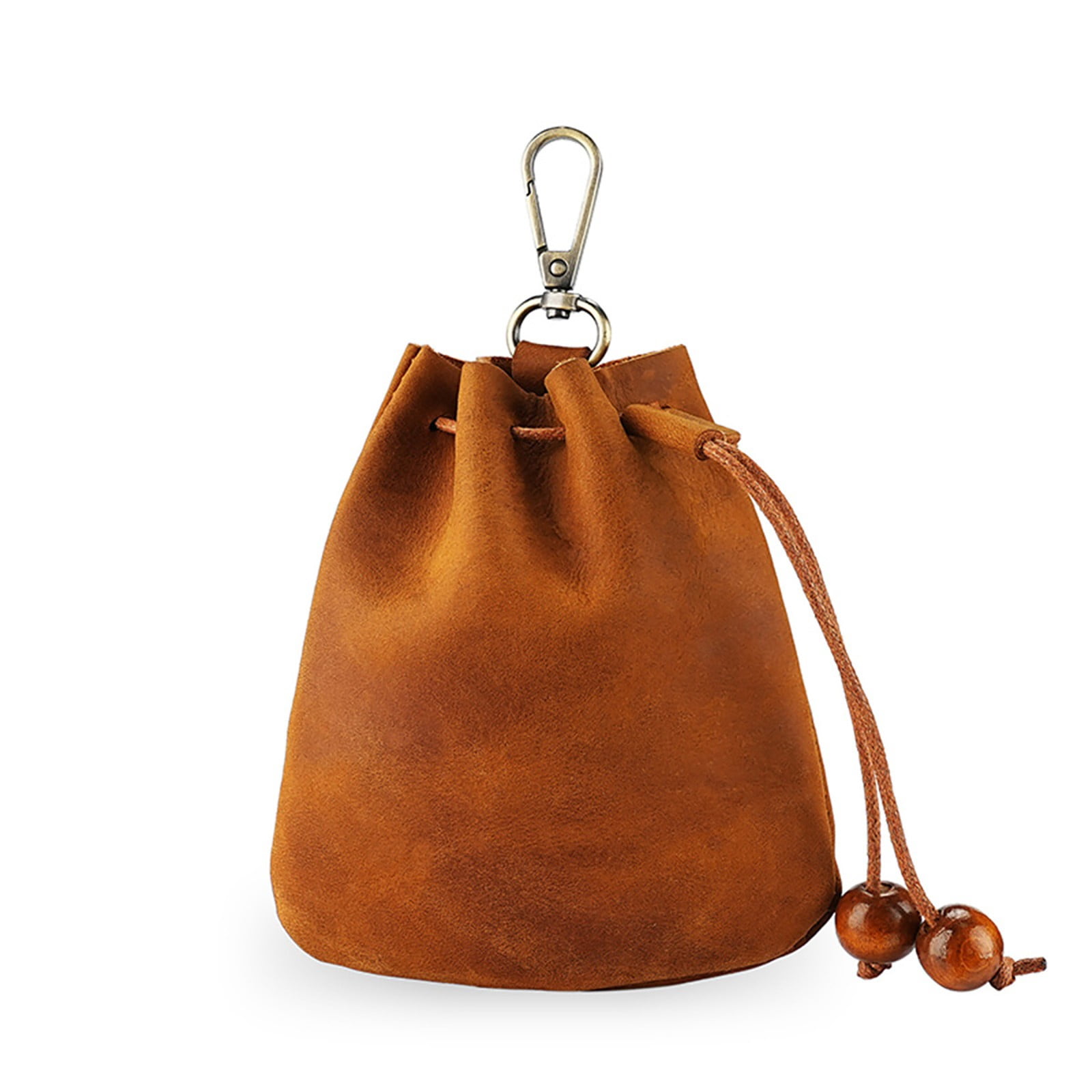 Artisanal Leather Utility Pouch - Black Drawstring Organizer for Men ...