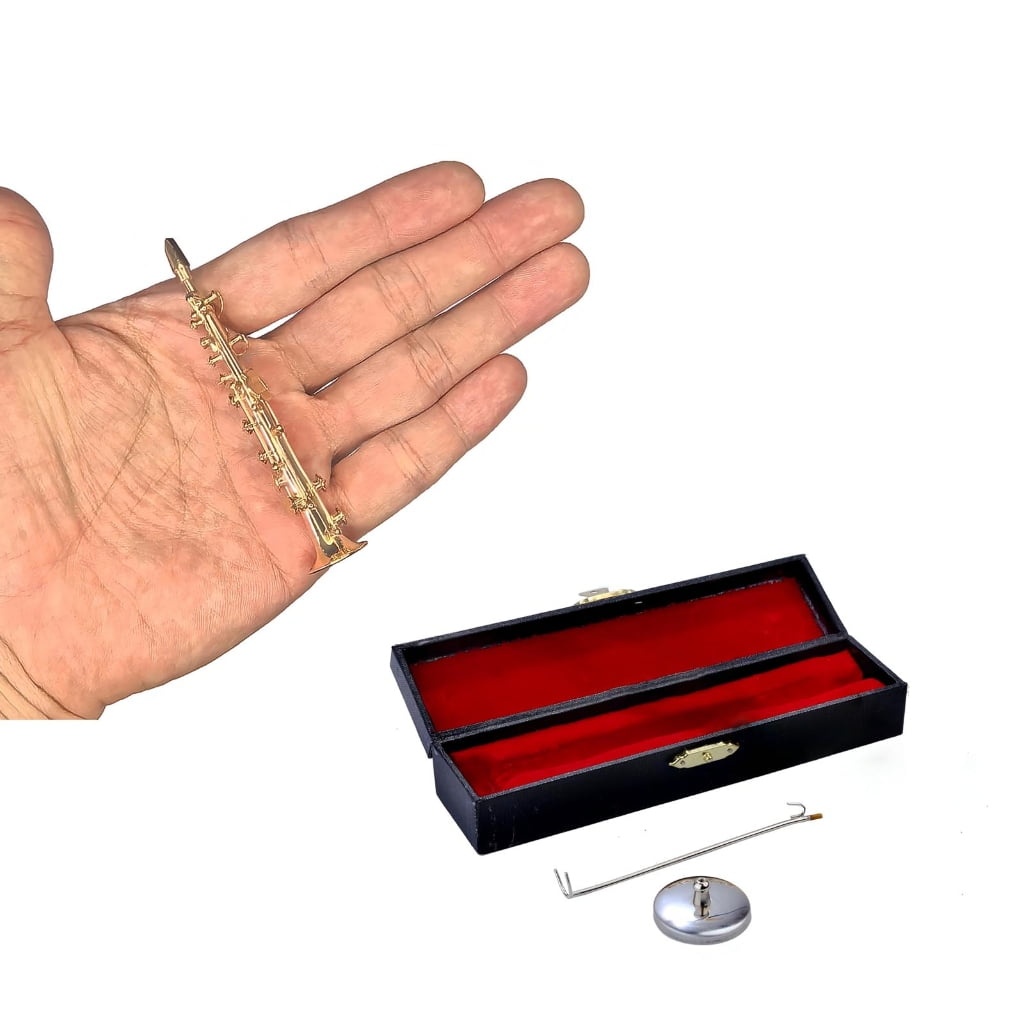Artisanal Tiny Saxophone Bronze Copy With Display Case Additional Desk ...