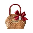 Artisanal Wood Slices Handwoven Small Basket For Keys Coin And ...