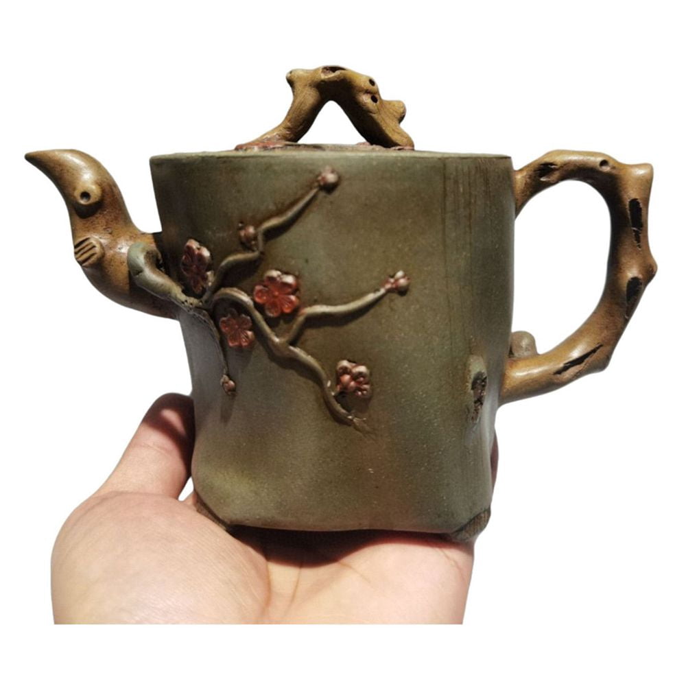 Artisanal Yixing Teapot Functional Coffee Plum Blossom Tree Stump Bird ...