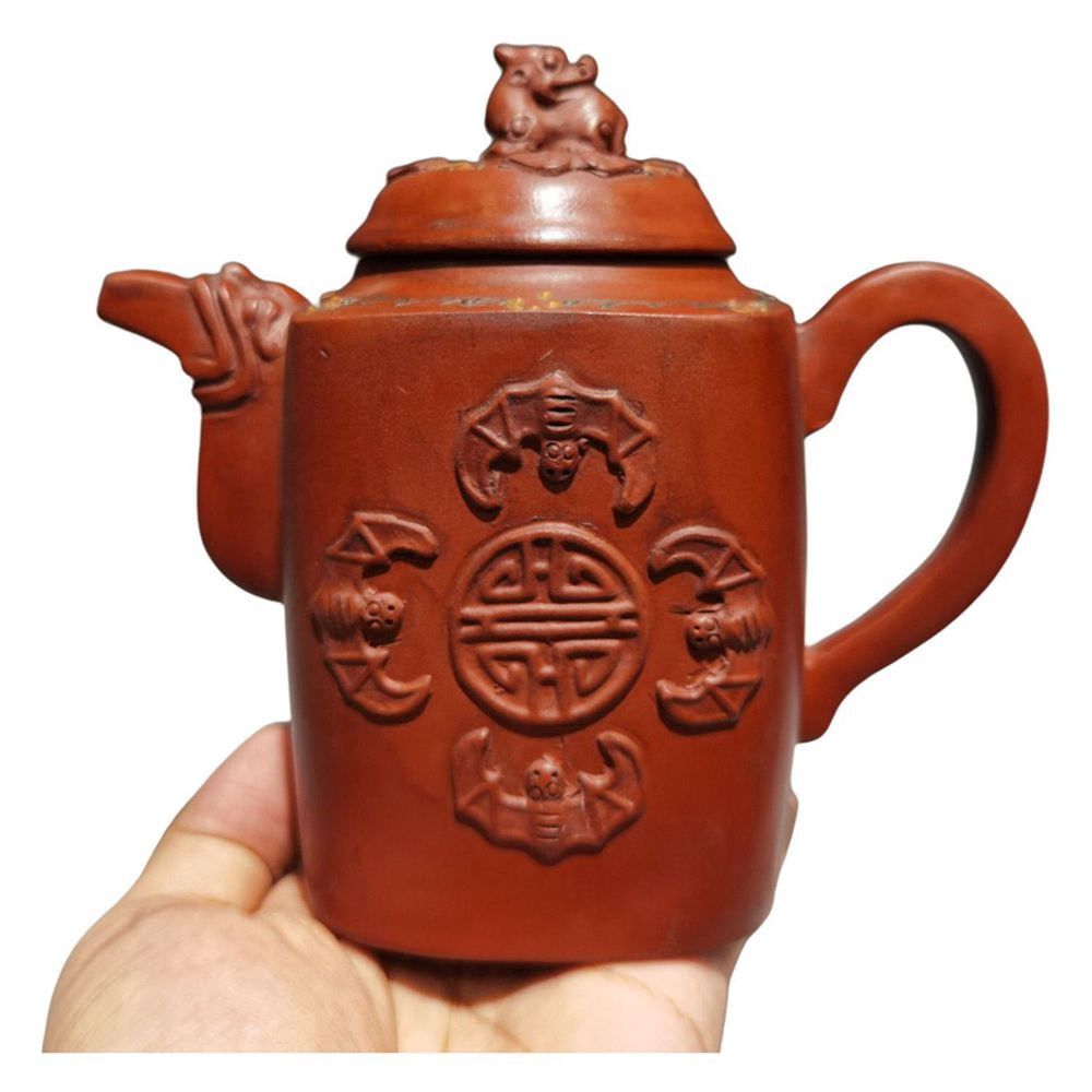 Artisanal Yixing Teapot Functional Coffee Zisha Embossed Raised Relief ...