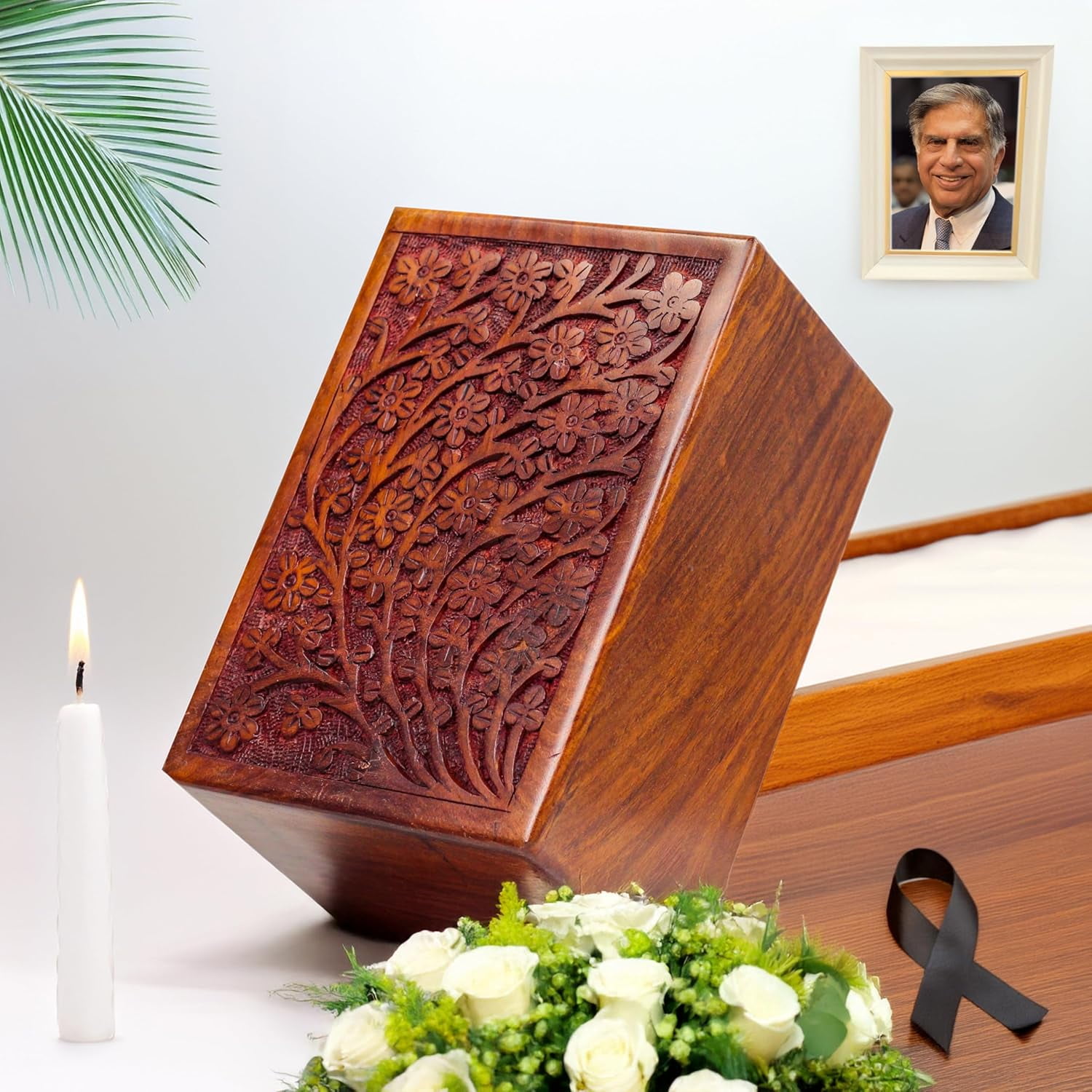 Artisans Crafted Premium Rosewood Decorative Hand Carved Wooden Urns ...