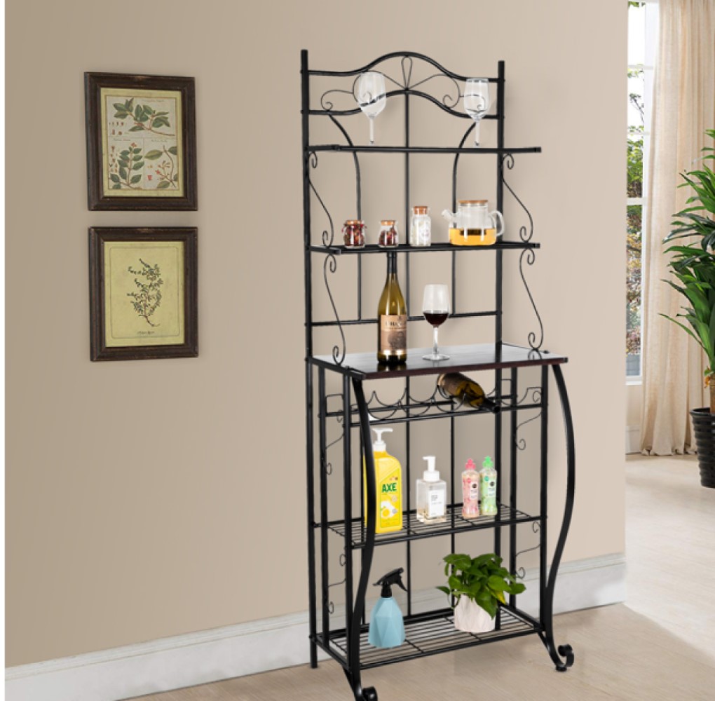 Artisasset 5-Tier Metal Kitchen Rack Bakers Decoration Black Finish ...