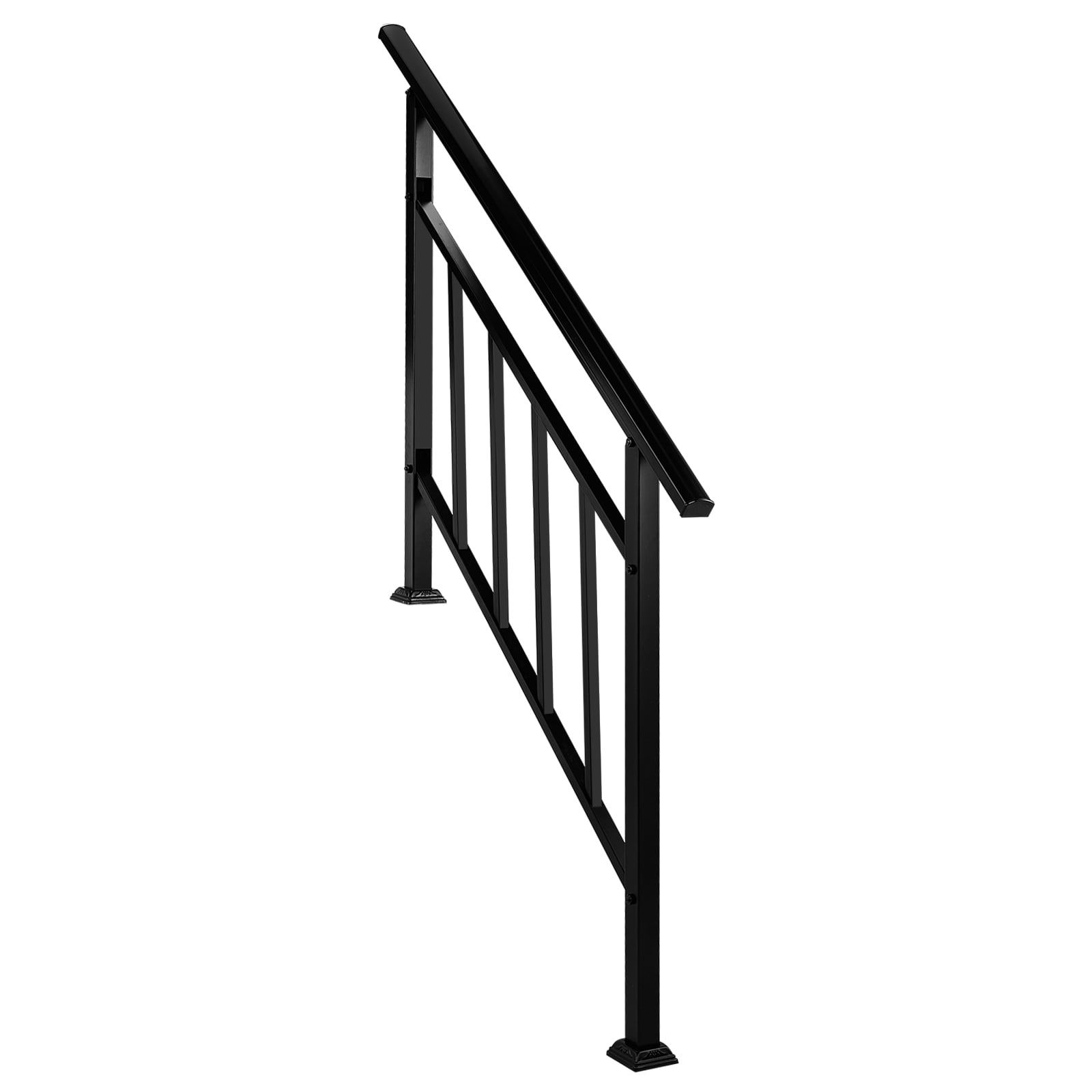 Artisasset Matte Black 3-Level Iron Handrail for Outdoor Safety ...