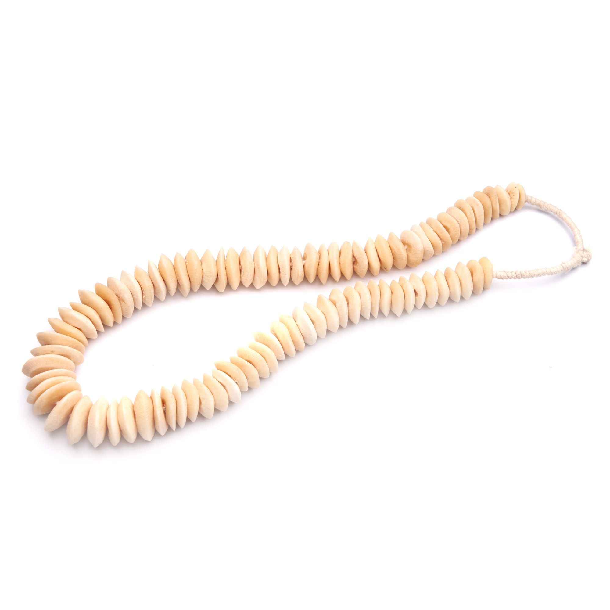 Artissance 15"L Conical Cream Flat Decorative African Bone Beads, Home ...