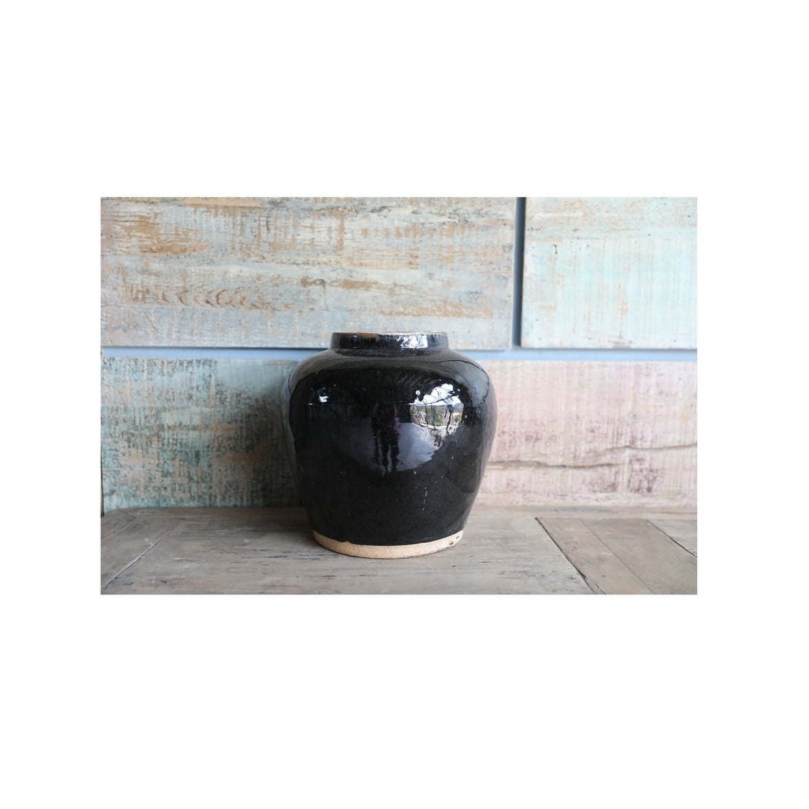 Artissance Large Vintage Glazed Obsidian Vase w/Unfinished Base, 12 ...