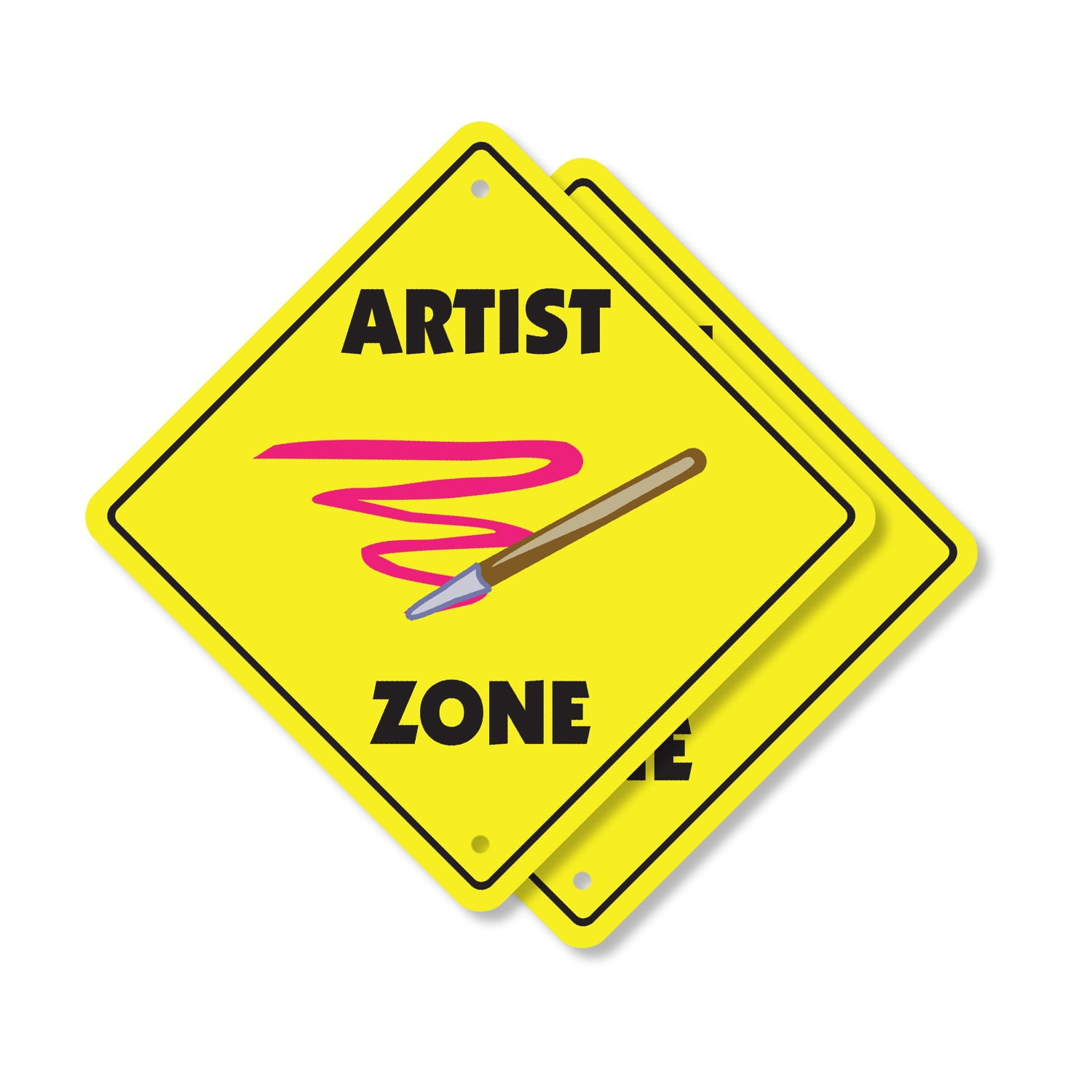 Artist (2 Pack) Plastic Crossing Sign - 12 Inch X 12 Inch Xing Sign ...