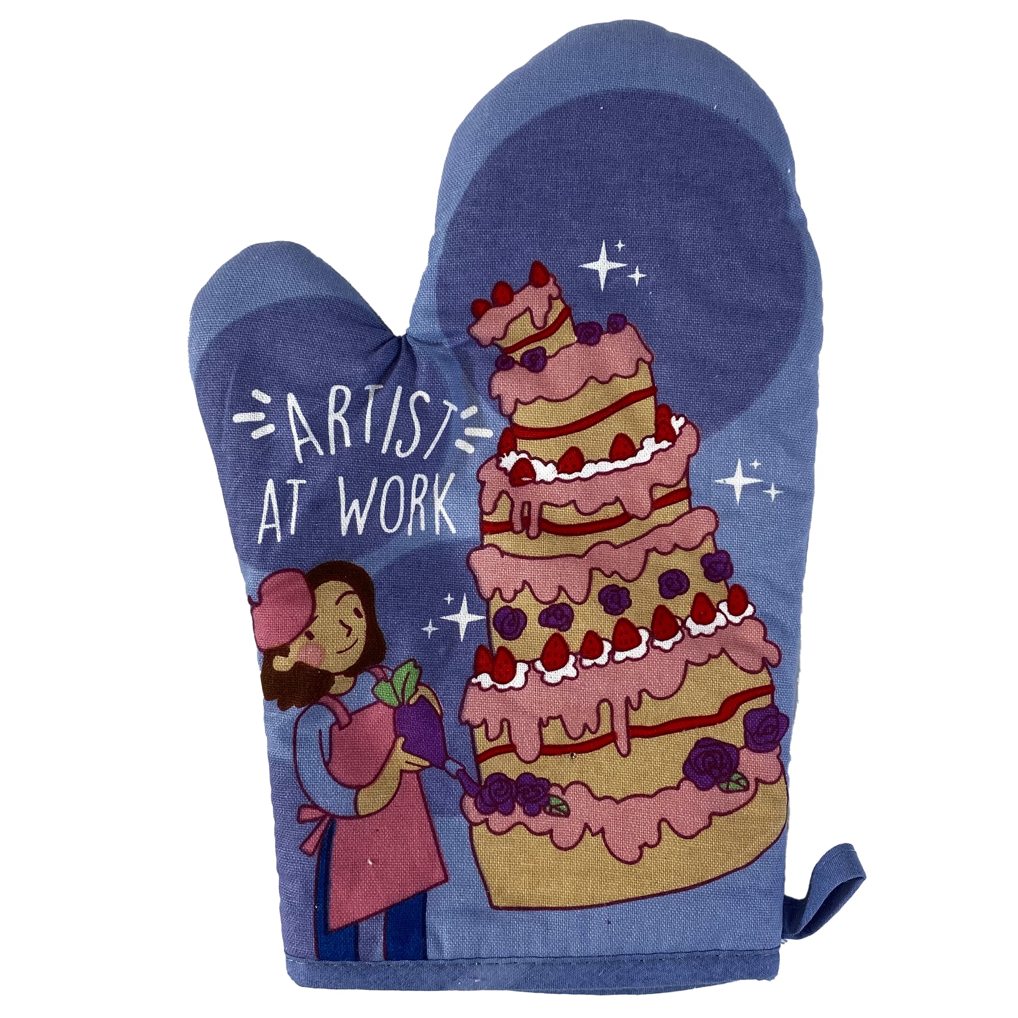 Artist At Work Oven Mitt Funny Cake Decorating Baking Dessert Kitchen ...